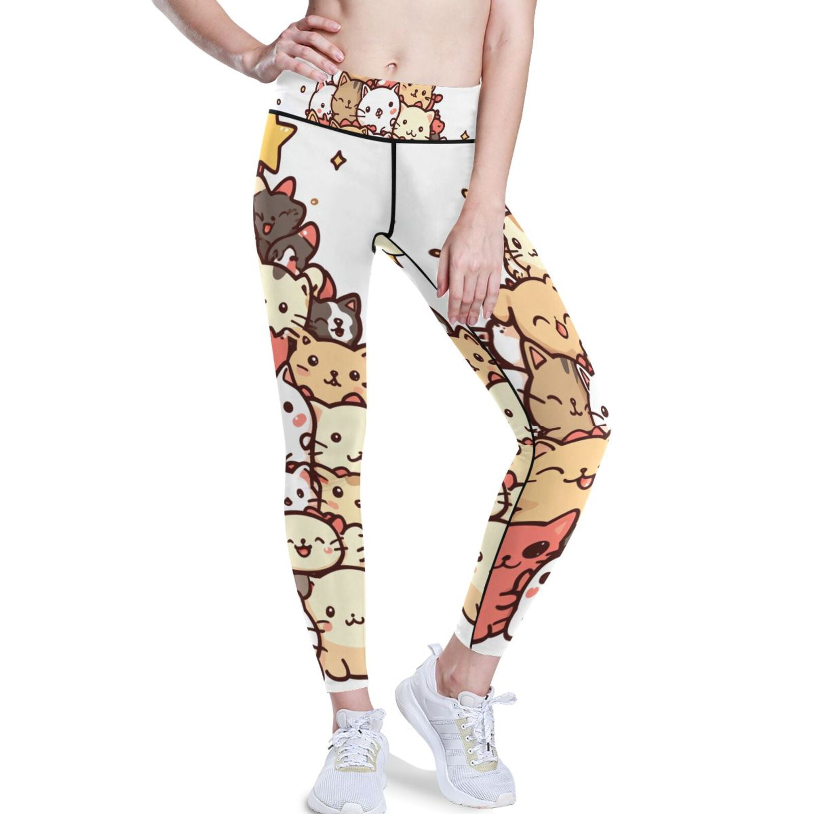 Ckdifva Cats Christmas Tree Yoga Pants with Pockets for Women Workout ...