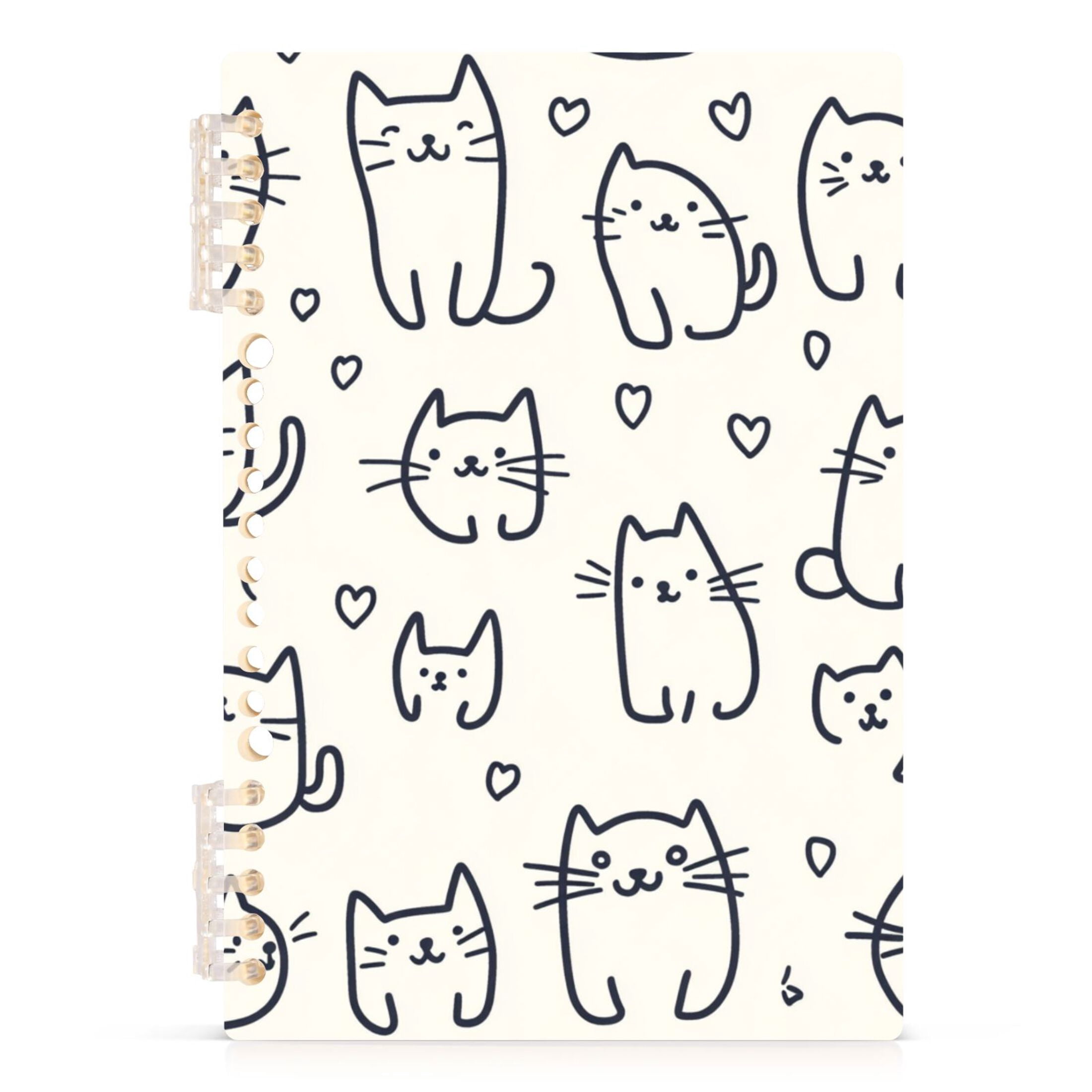 Ckdifva Cats Stick Figure A5 Ring Binder Notebook Journey Note Diary ...