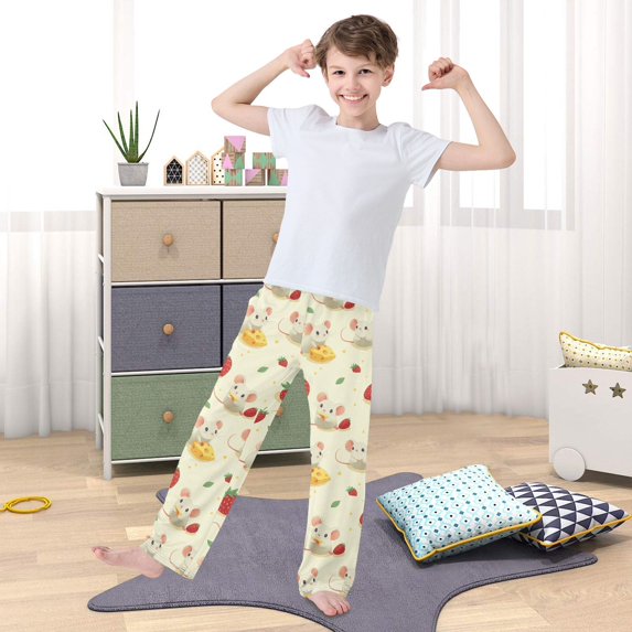 Ckdifva Cheese Mice Strawberries Pajama Pants Boys Girls Pajamas ...