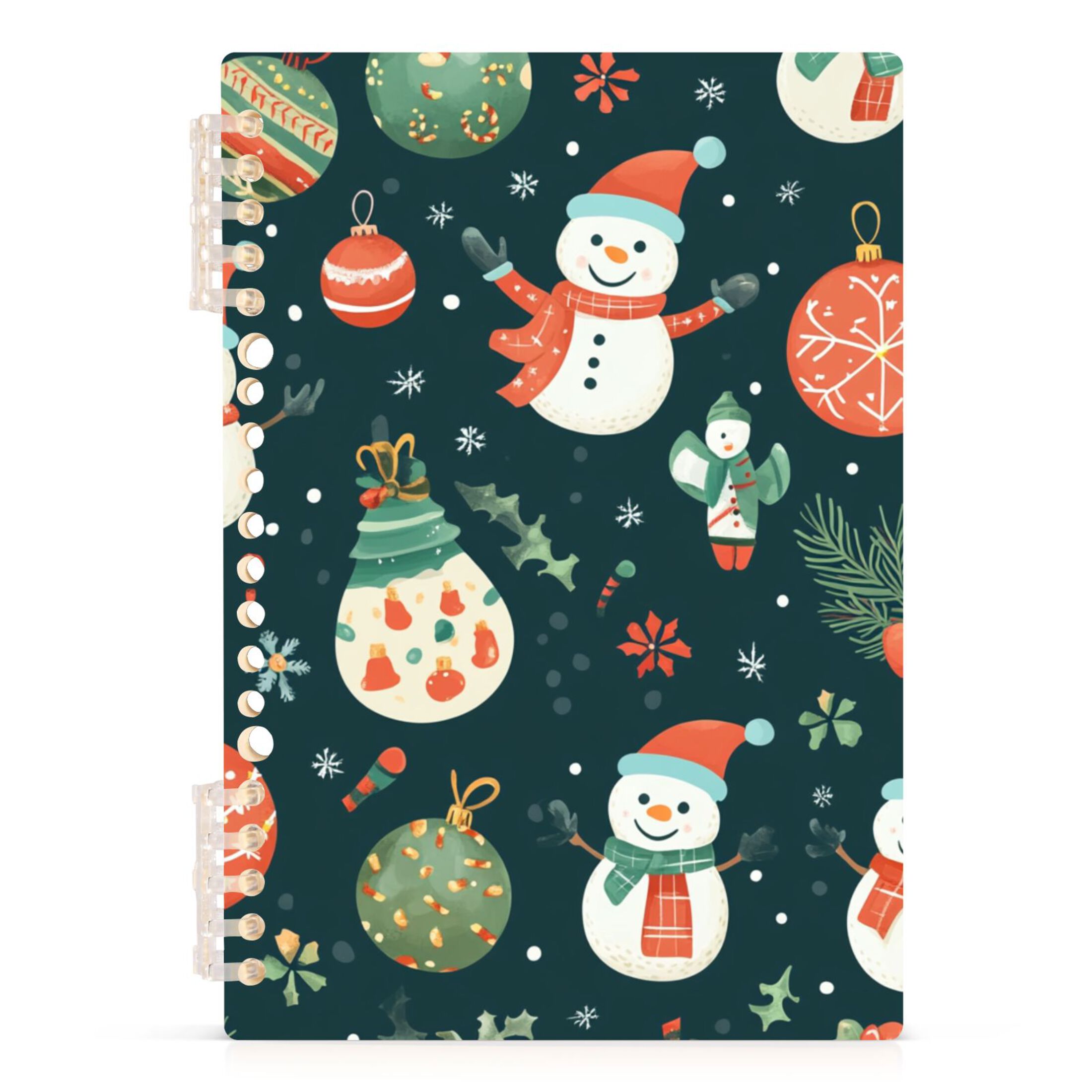 Ckdifva Christmas Santa Snowman Balls A5 Ring Binder Notebook Journey ...