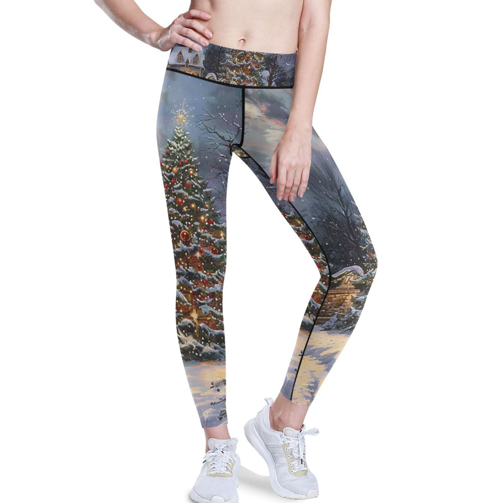 Ckdifva Christmas Trees Yoga Pants with Pockets for Women Workout ...