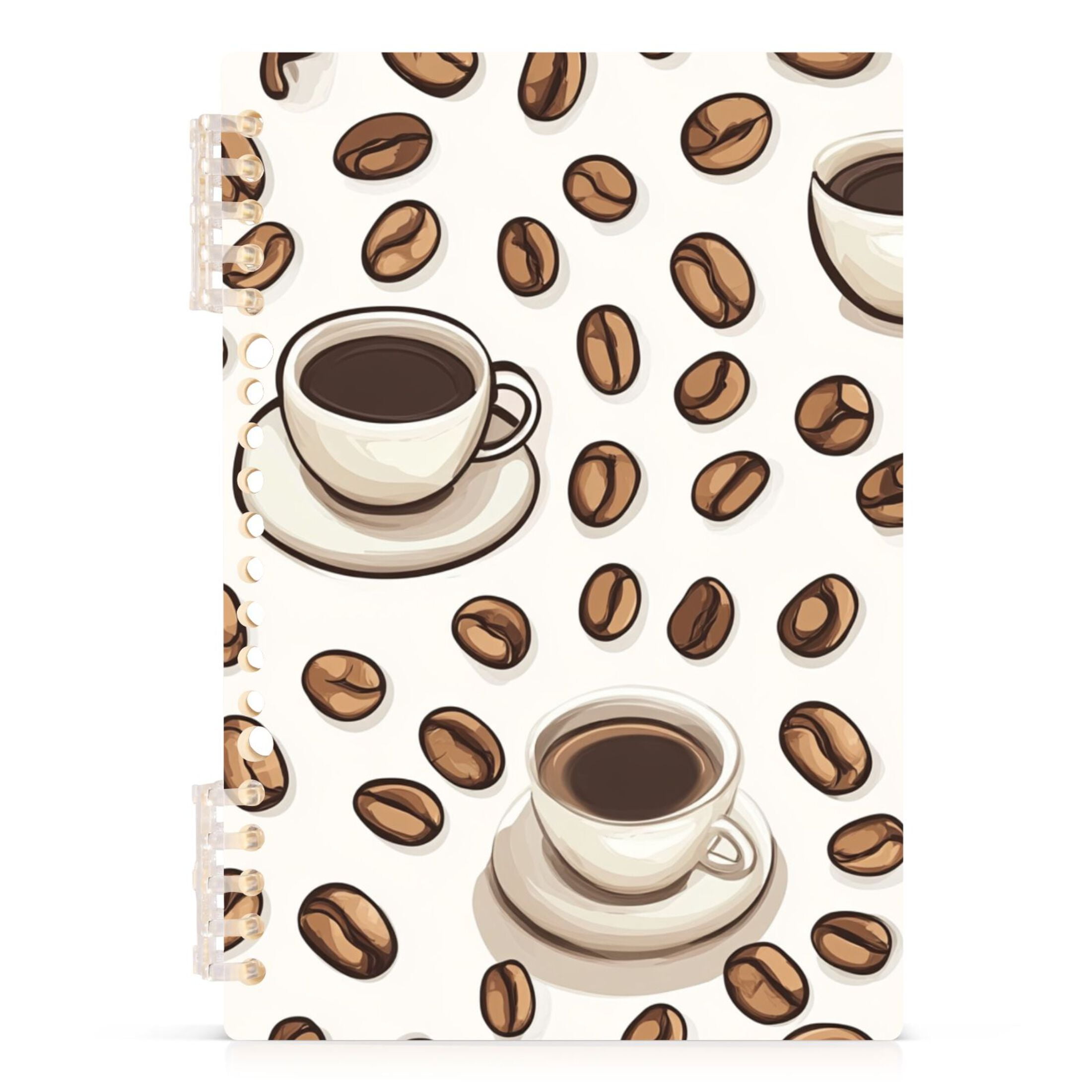 Ckdifva Coffee and Coffee Beans A5 Ring Binder Notebook Journey Note ...