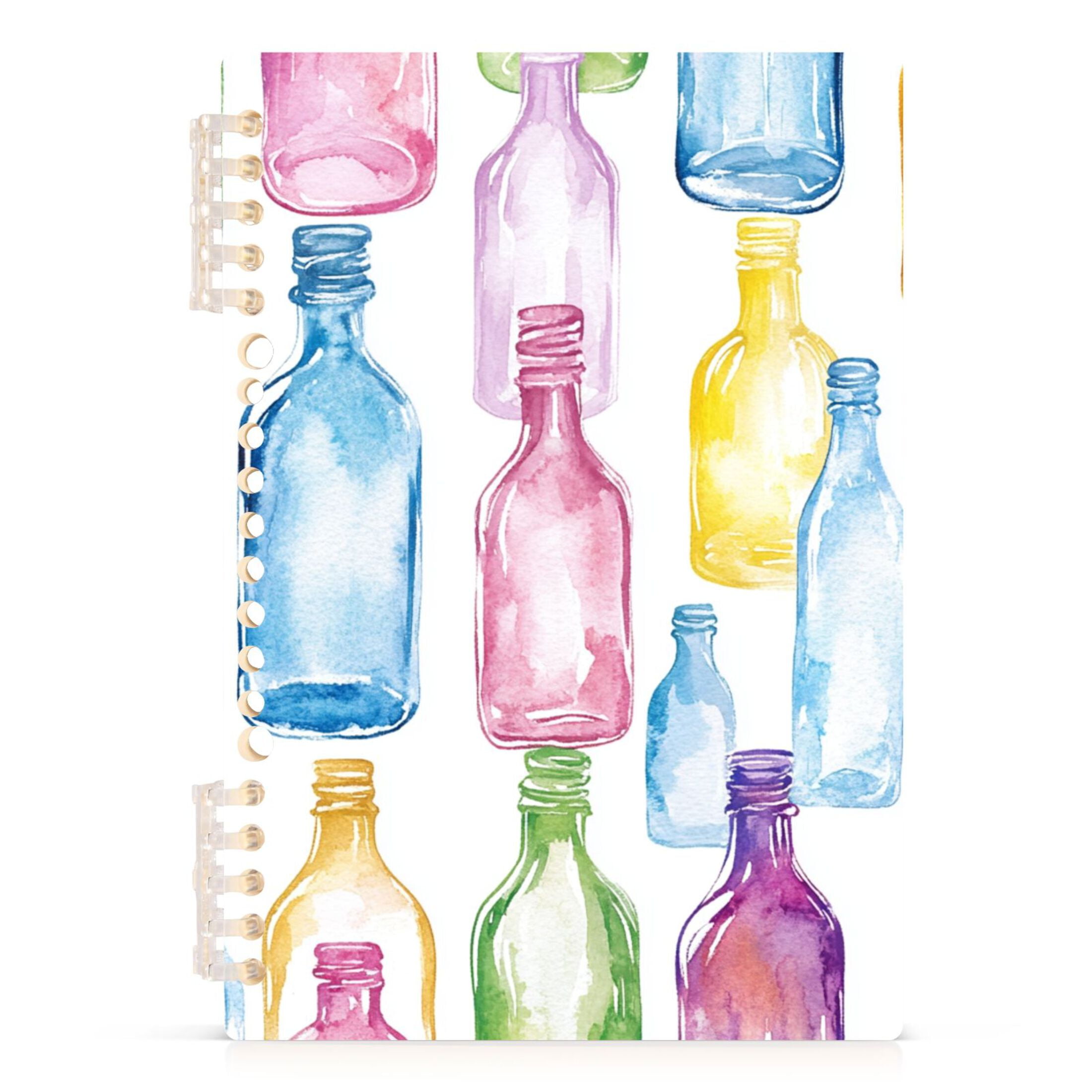 Ckdifva Colorful Bottles A5 Ring Binder Notebook Journey Note Diary ...