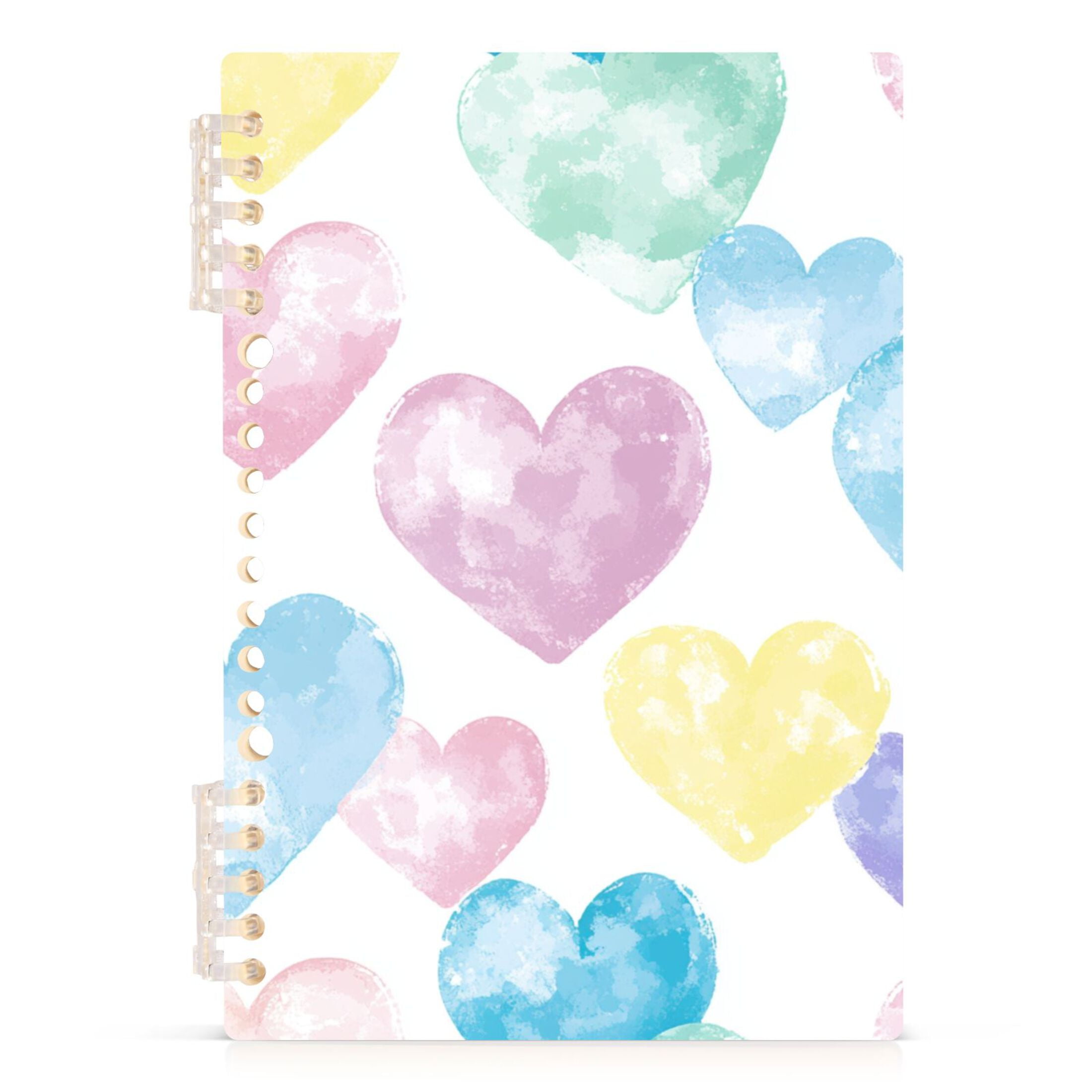Ckdifva Colorful Hearts A5 Ring Binder Notebook Journey Note Diary ...
