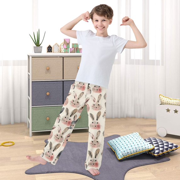 Ckdifva Cute Bunnies Rabbits Pajama Pants Boys Girls Pajamas Bottoms ...