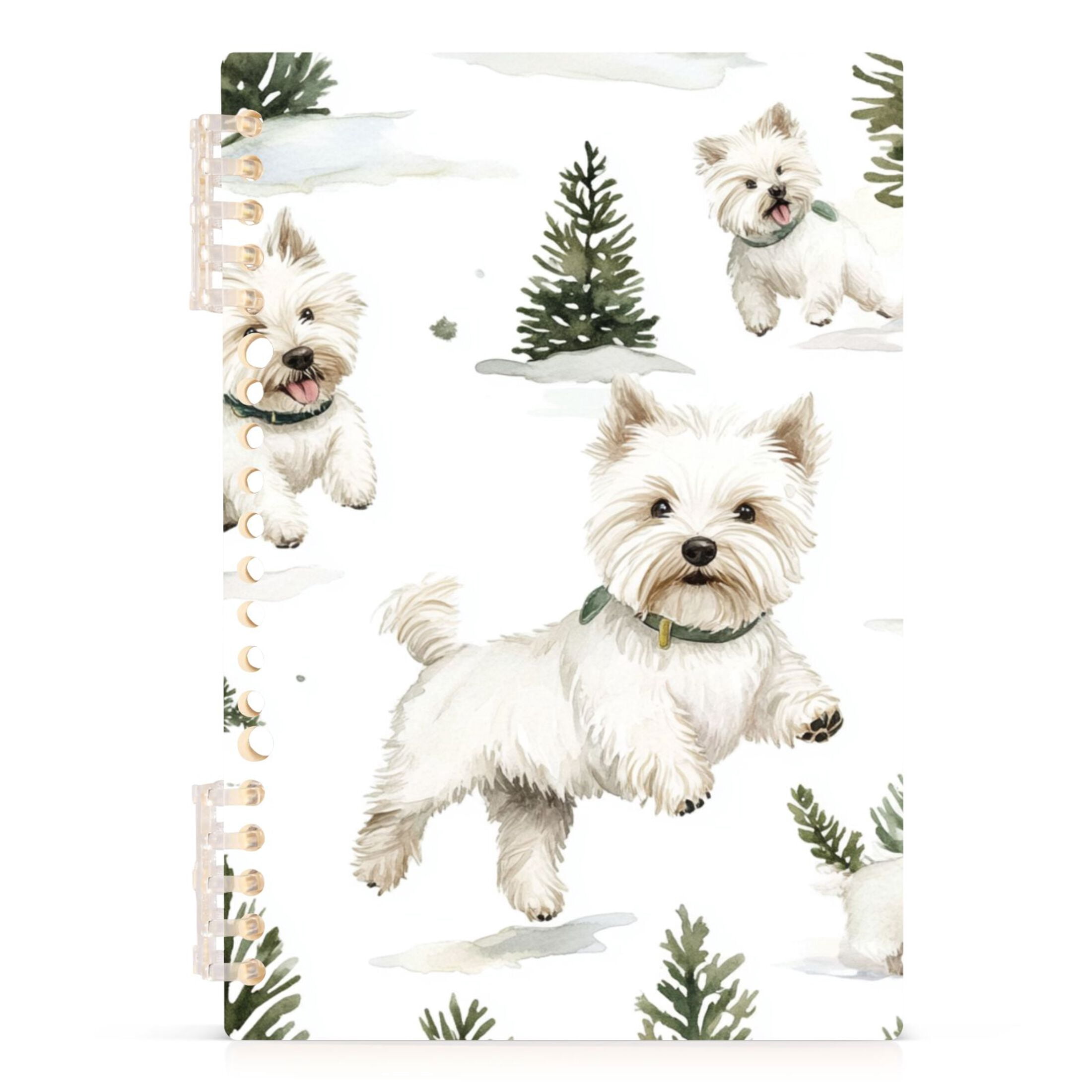 Ckdifva Cute Dogs in Snow A5 Ring Binder Notebook Journey Note Diary ...