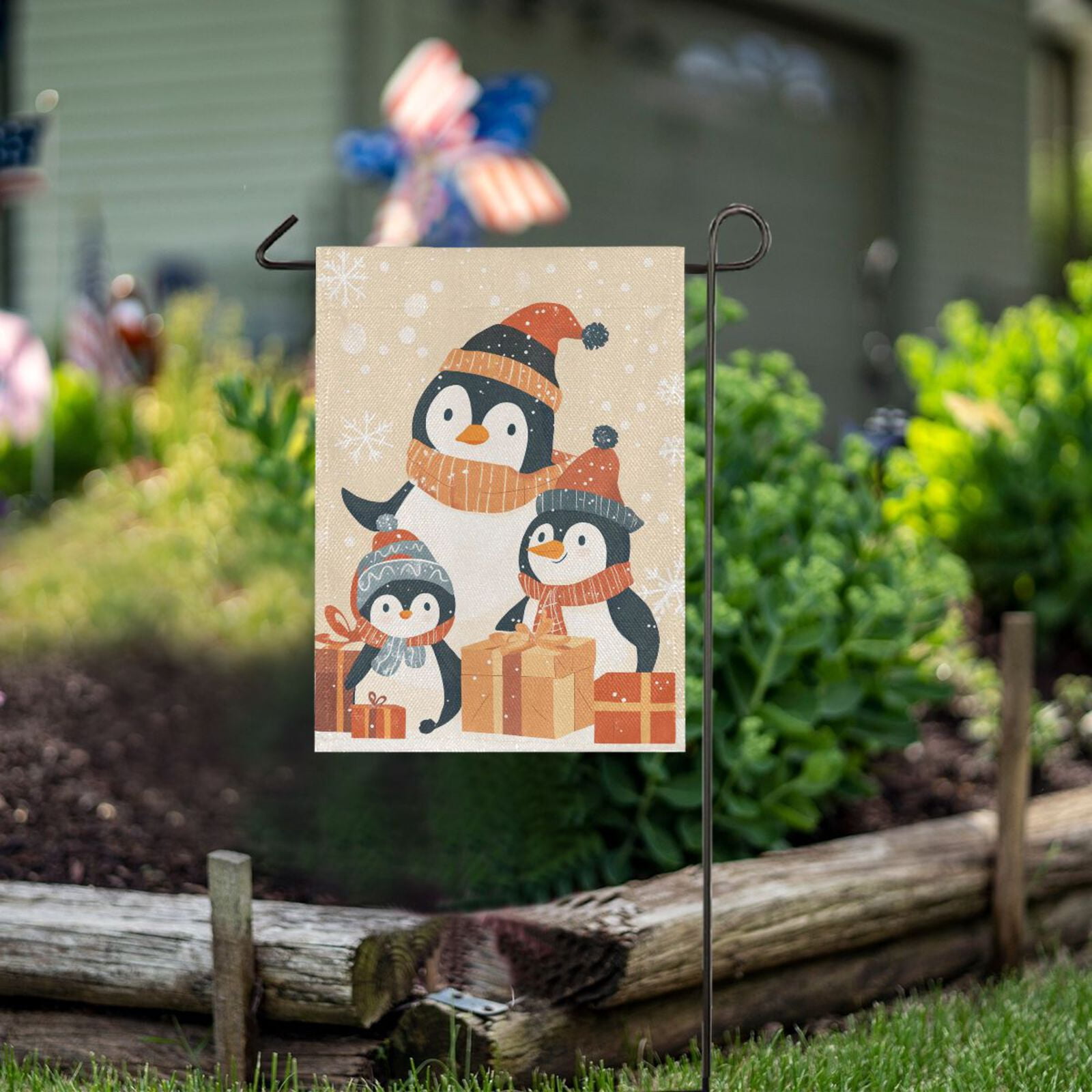 Ckdifva Cute Penguins Gifts Garden Flag 28 x 40 Inch Vertical Double ...