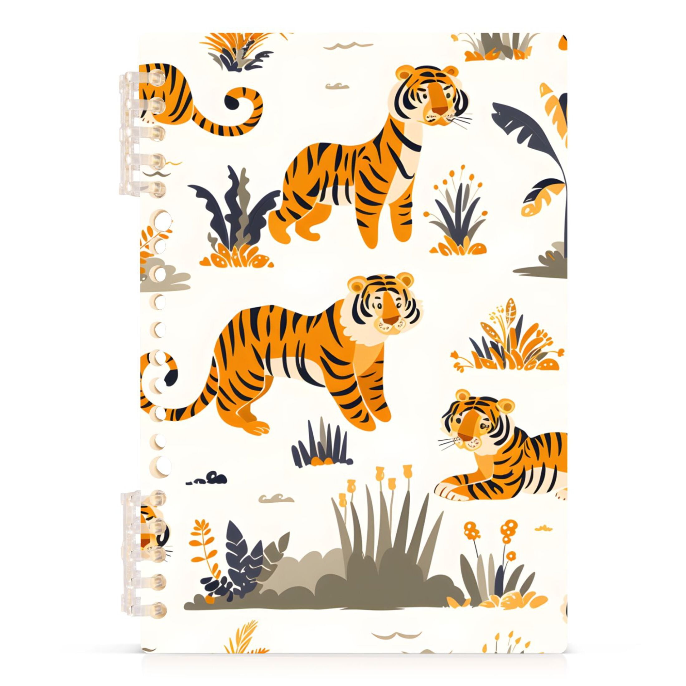 Ckdifva Cute Tigers A5 Ring Binder Notebook Journey Note Diary College ...
