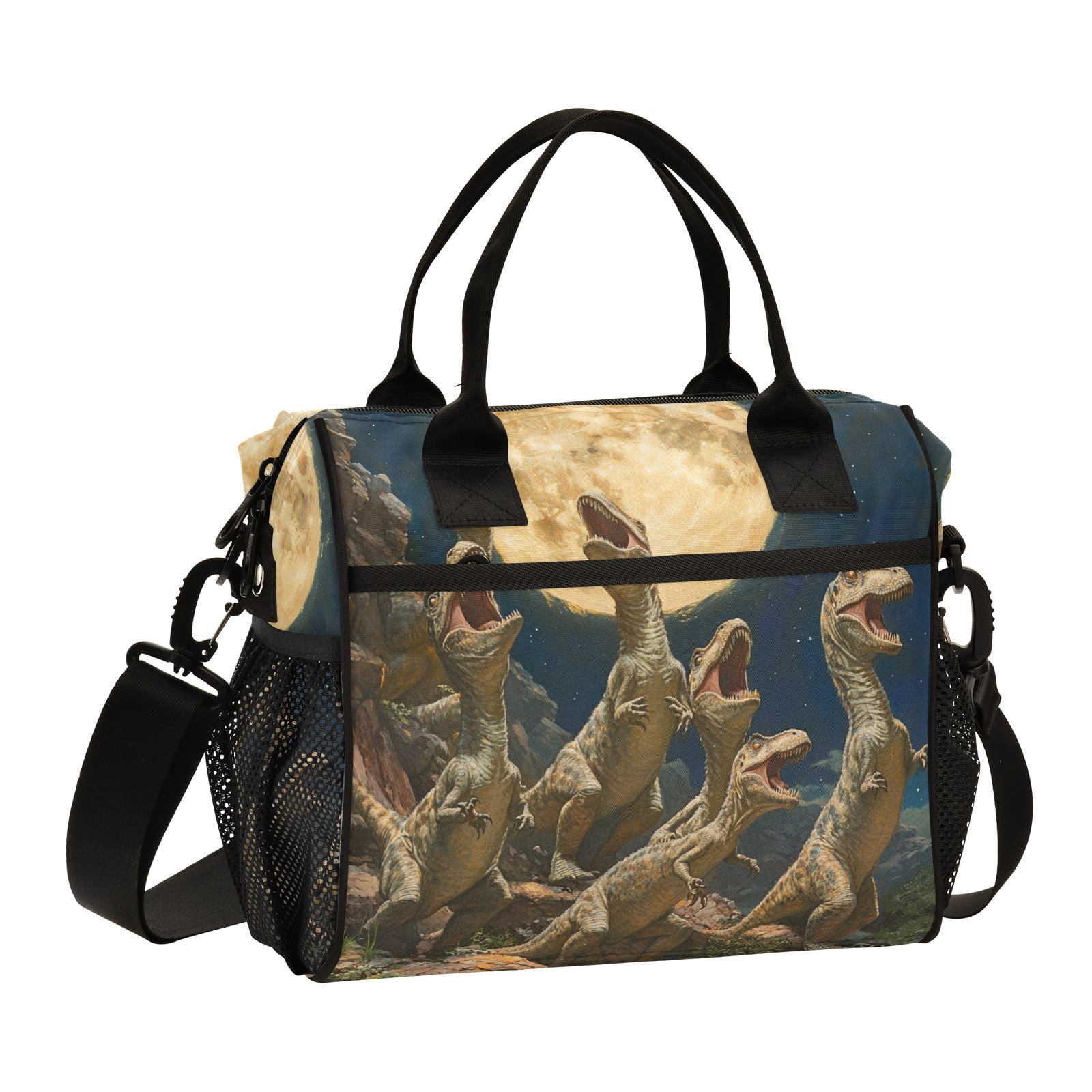 Ckdifva Dinosaurs Howling at Moon Cooler Bag Cooler Cooling Tote Lunch ...