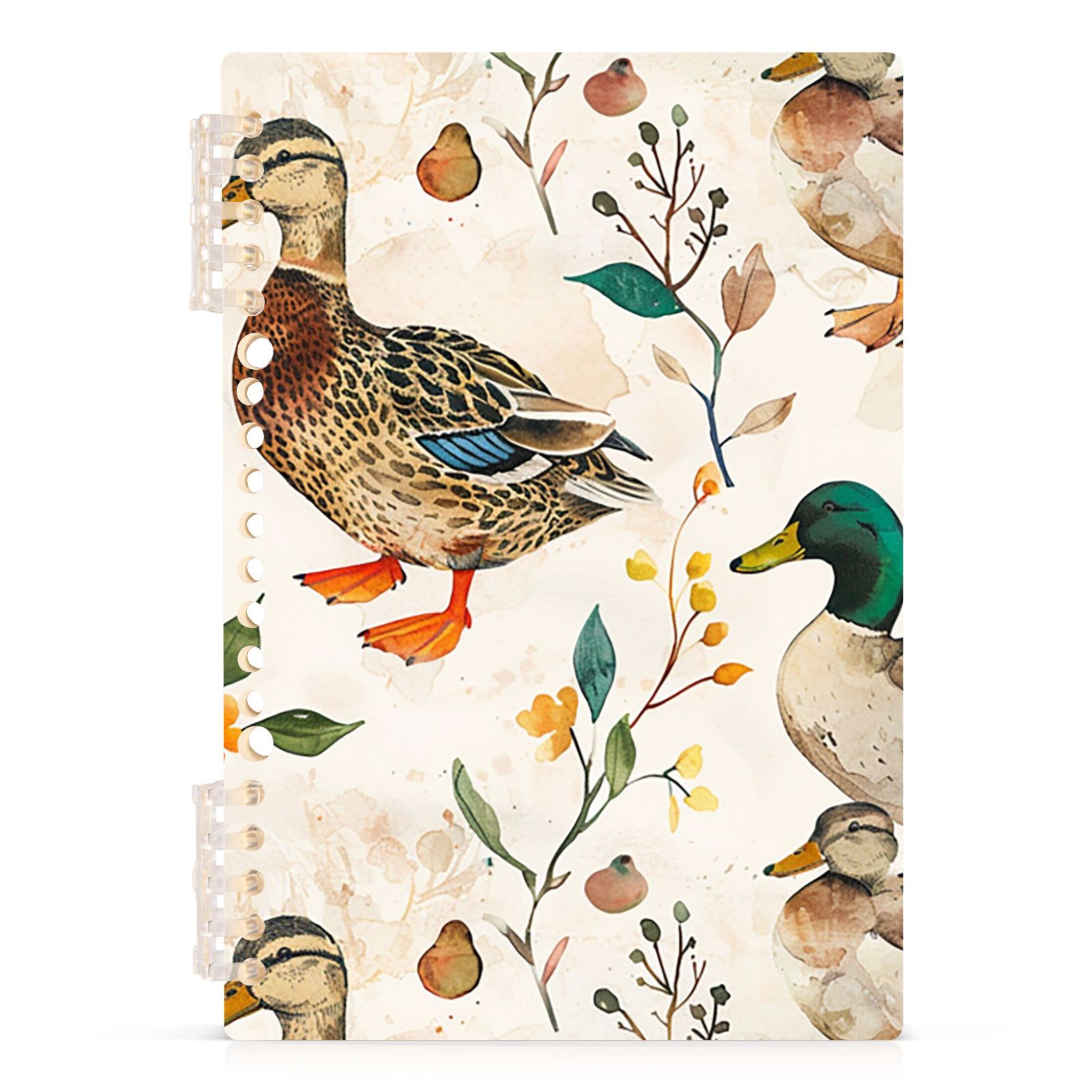Ckdifva Ducks Leaves A5 Ring Binder Notebook Journey Note Diary College ...