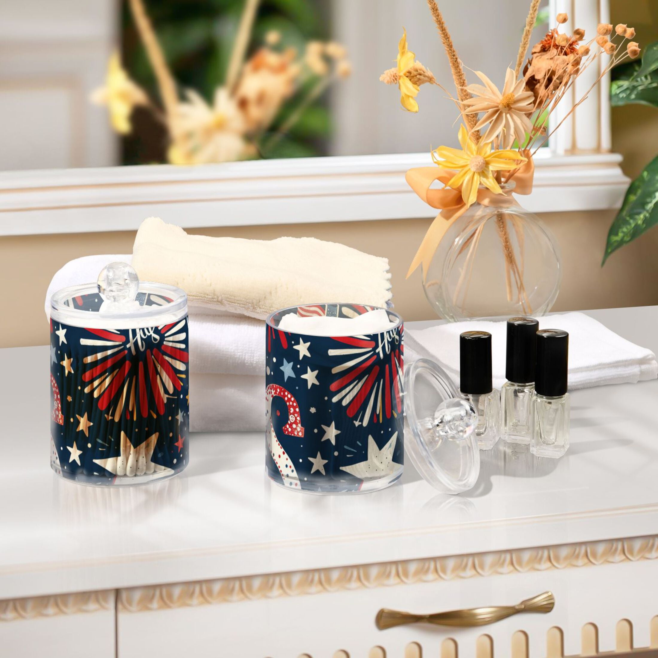 Ckdifva Fireworks Stars Storage Jar with Lid Acrylic Organization ...