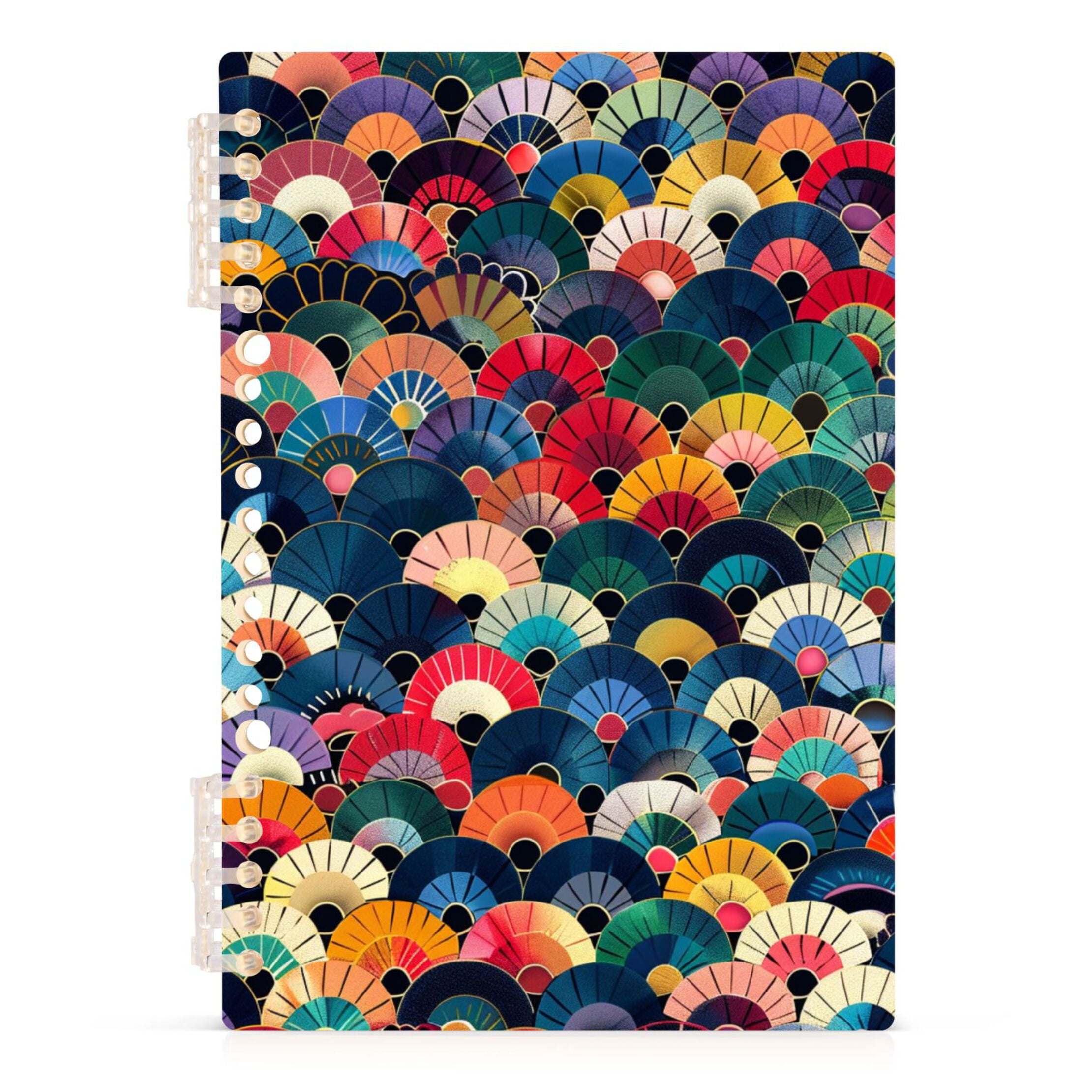 Ckdifva Fish Scales with Flowers A5 Ring Binder Notebook Journey Note ...