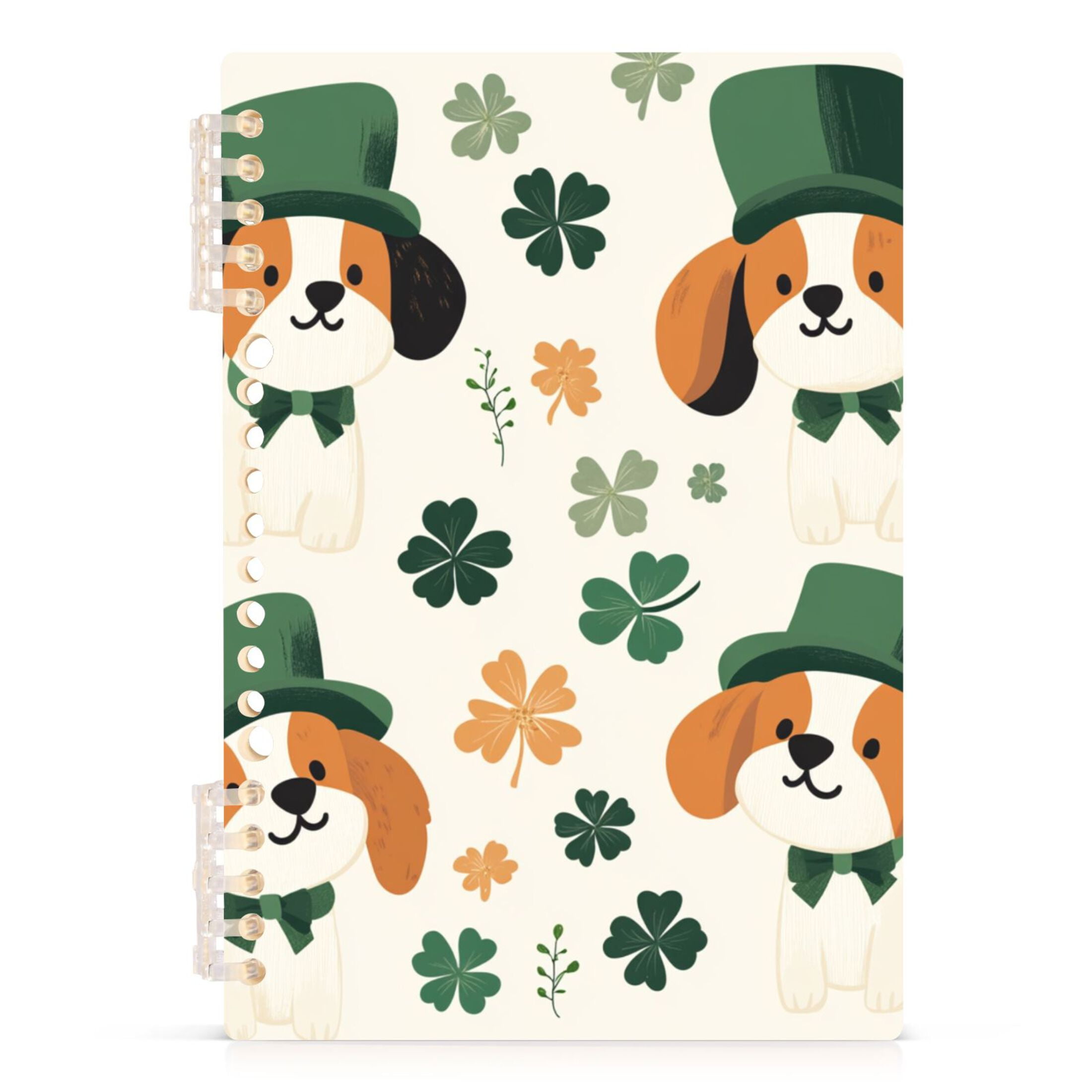 Ckdifva Four Leaf Clover Dogs A5 Ring Binder Notebook Journey Note ...
