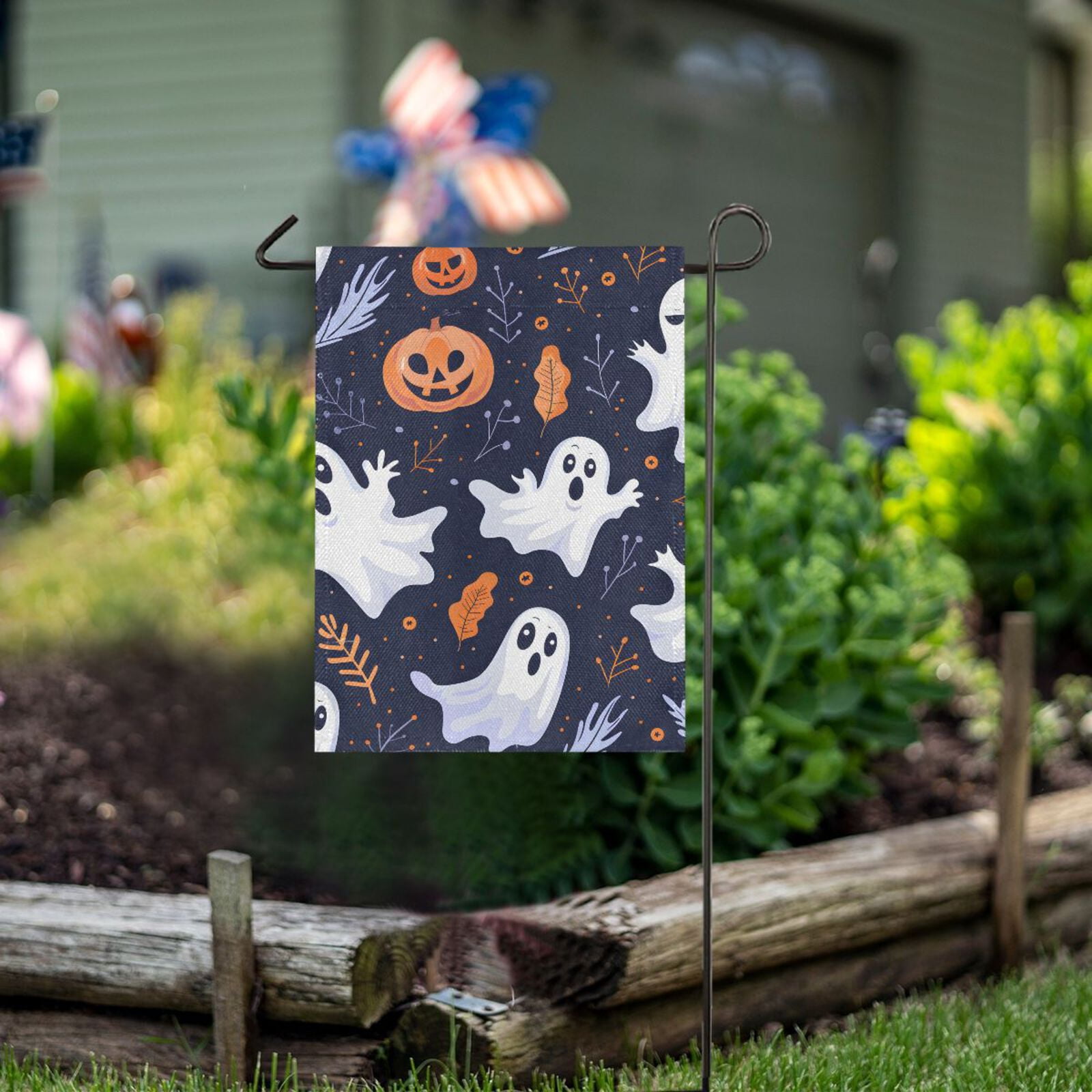 Ckdifva Ghosts Halloween Garden Flag 12 x 18 Inch Vertical Double Sided ...