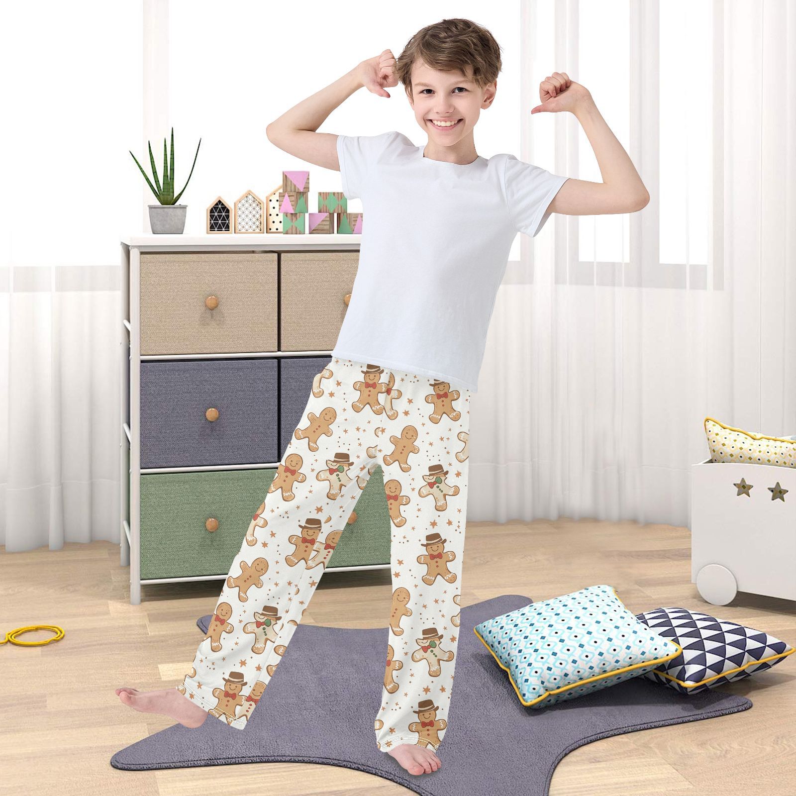 Ckdifva Gingerbread Cute Pajama Pants Boys Girls Pajamas Bottoms ...