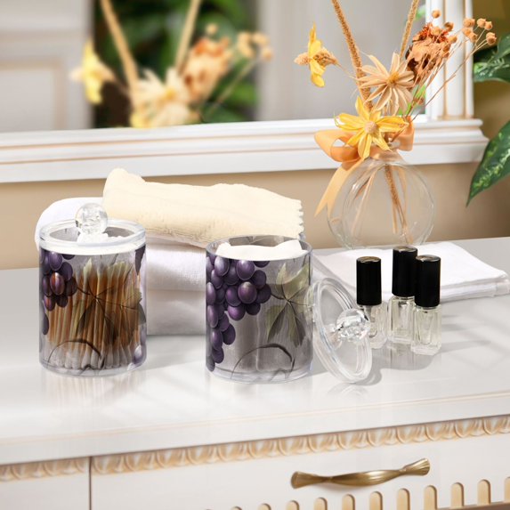 Ckdifva Grapes Leaves Storage Jar with Lid Acrylic Organization Storage ...