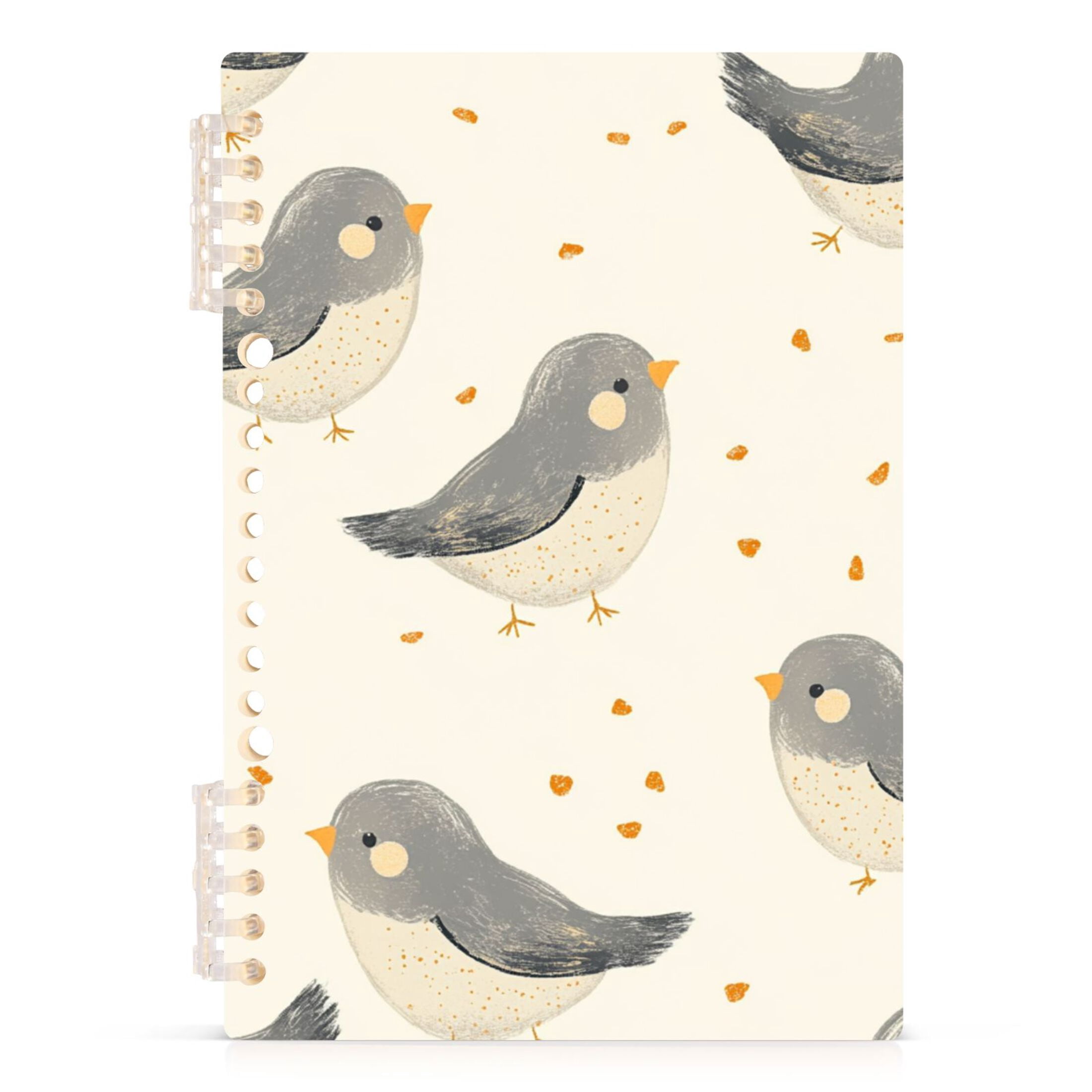 Ckdifva Gray Birds A5 Ring Binder Notebook Journey Note Diary College ...
