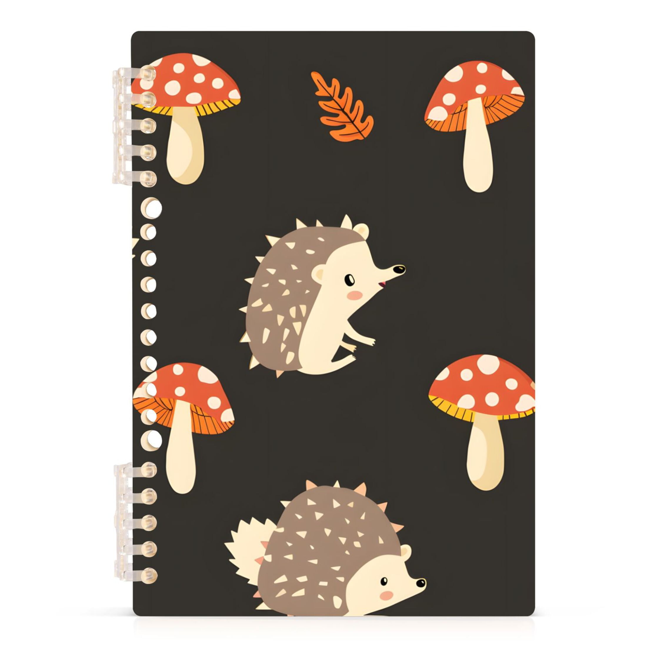 Ckdifva Hedgehog Mushroom A5 Ring Binder Notebook Journey Note Diary ...