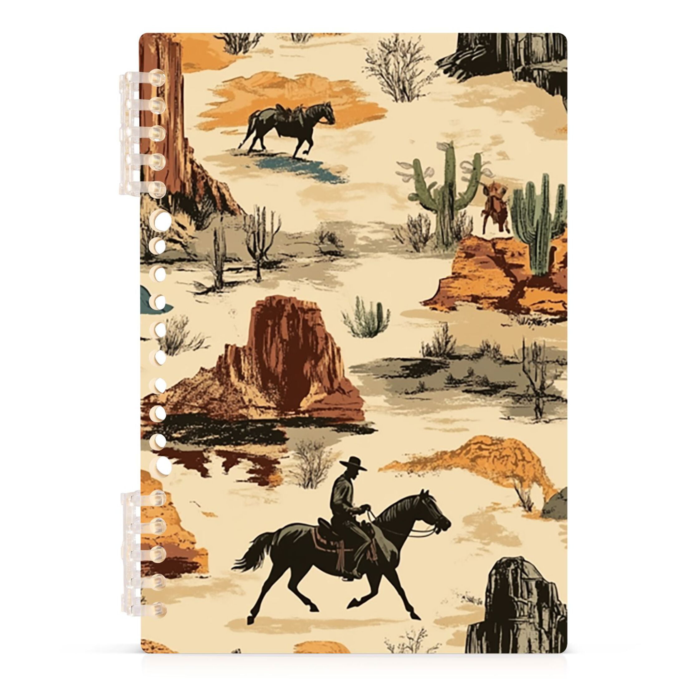 Ckdifva Horses in Wild West A5 Ring Binder Notebook Journey Note Diary ...