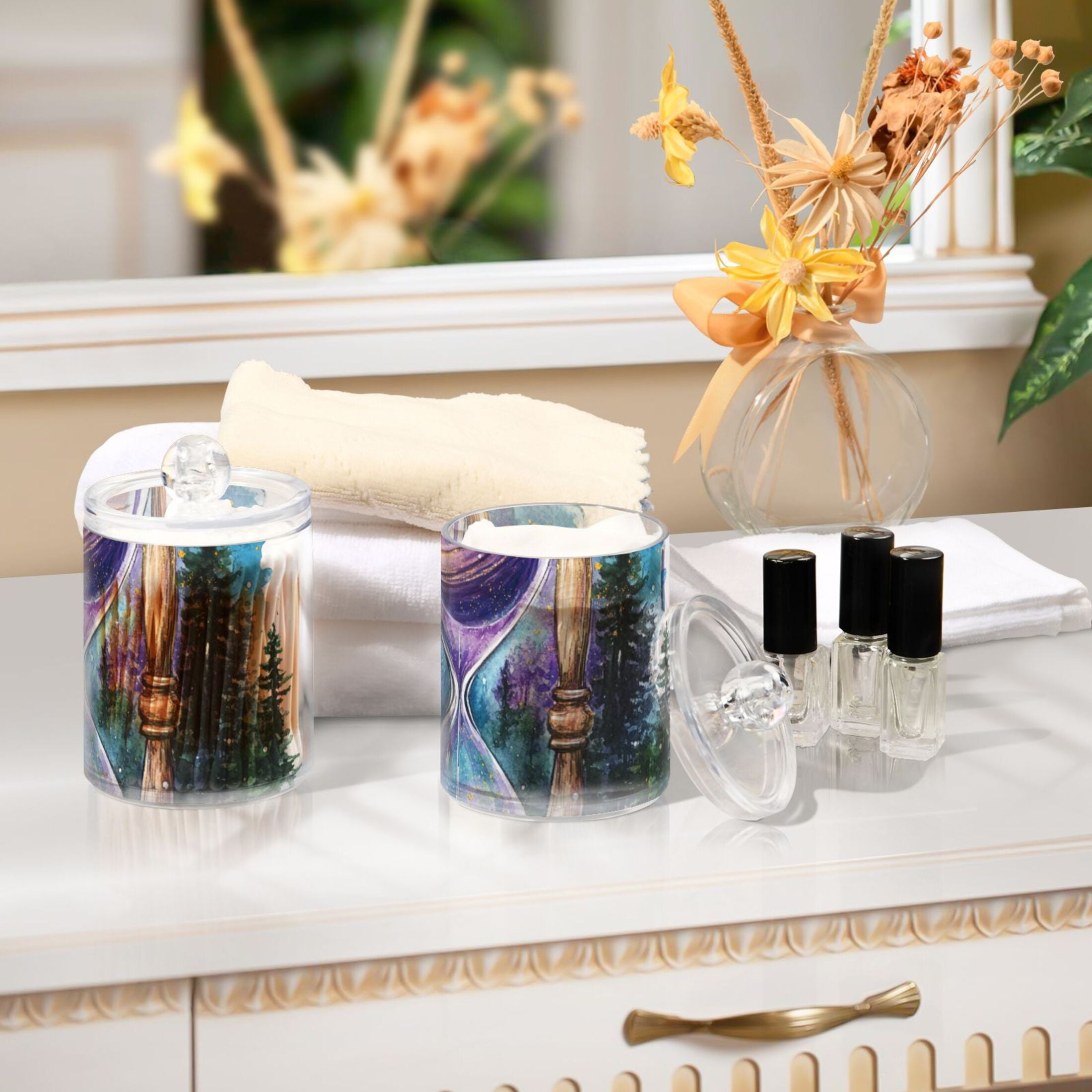 Ckdifva Hourglass Forest Storage Jar with Lid Acrylic Organization ...