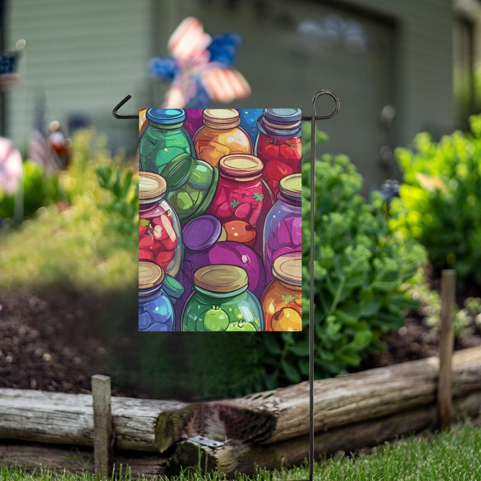 Ckdifva Jam Jars Colorful Garden Flag 12 x 18 Inch Vertical Double ...