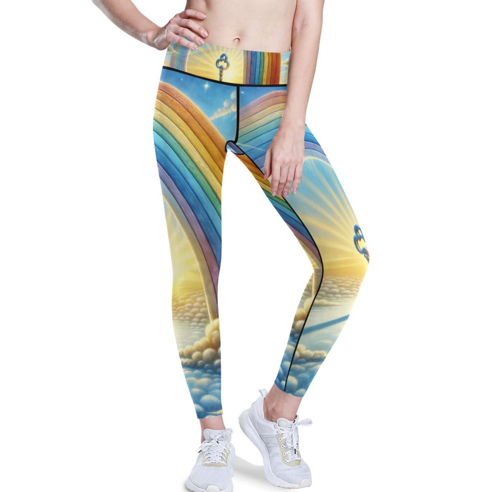 Ckdifva Key Rainbow Yoga Pants with Pockets for Women Workout Athletic Yoga Leggings - Walmart.com