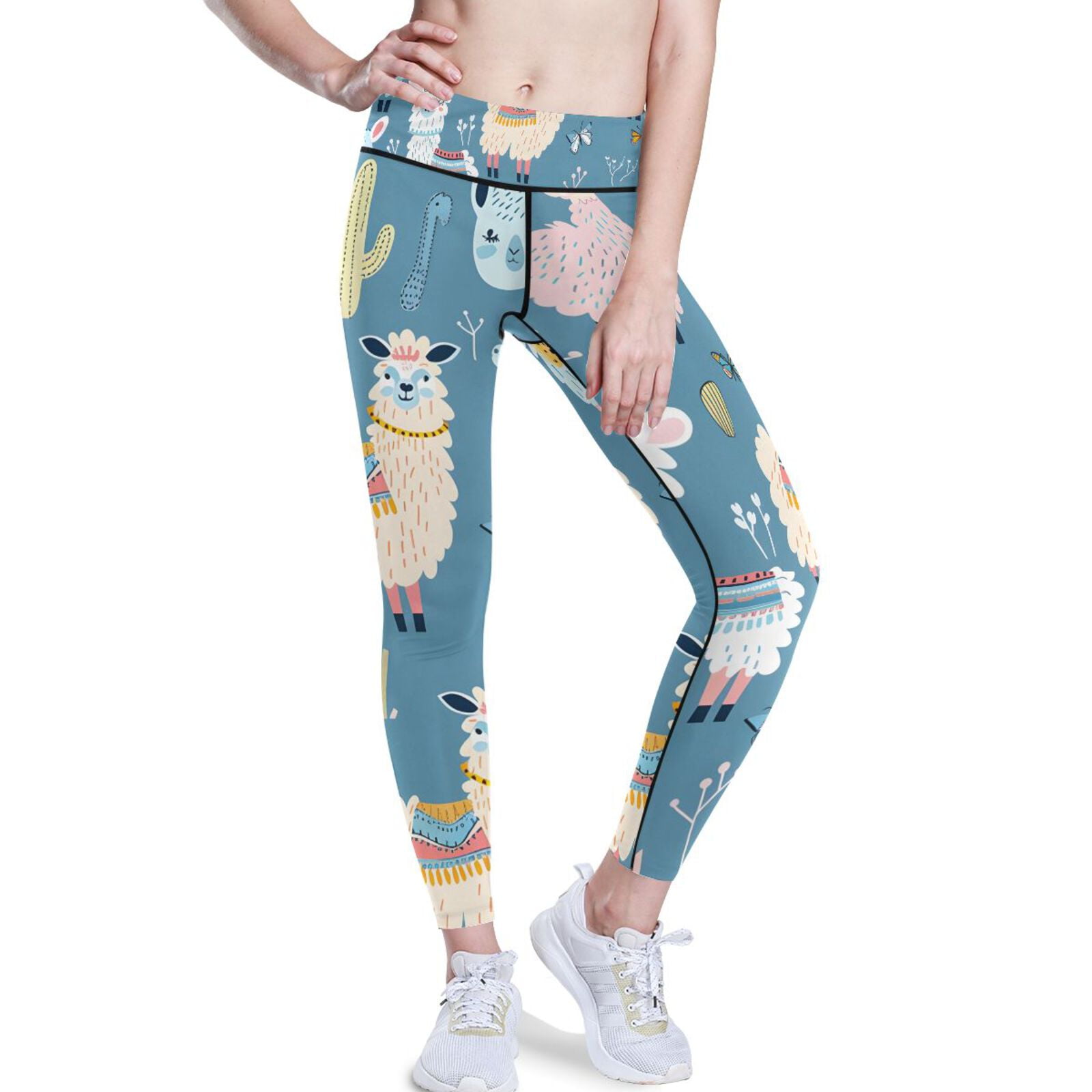 Ckdifva Lama Sheep Yoga Pants with Pockets for Women Workout Athletic ...