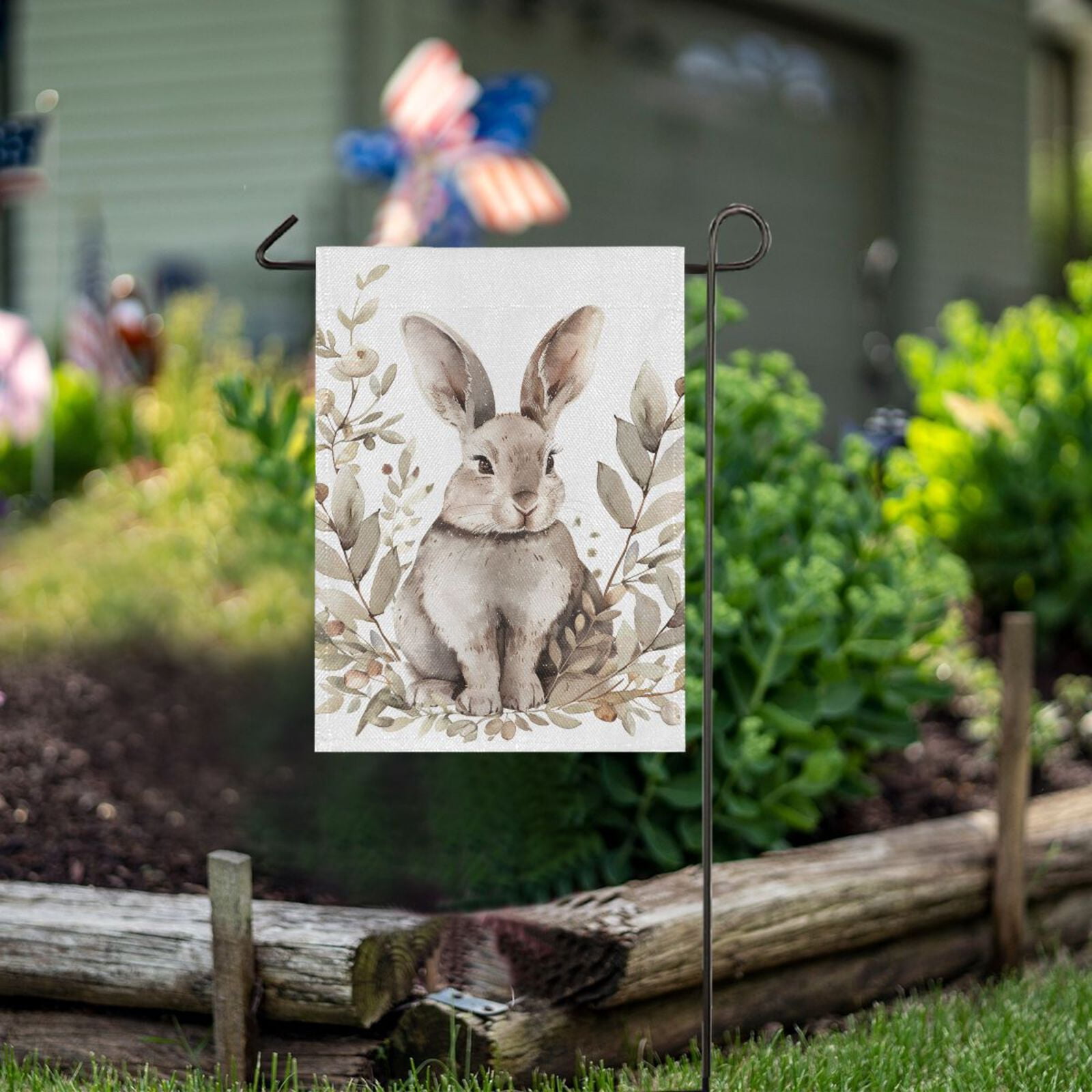 Ckdifva Leaves Rabbit Garden Flag 12 x 18 Inch Vertical Double Sided ...