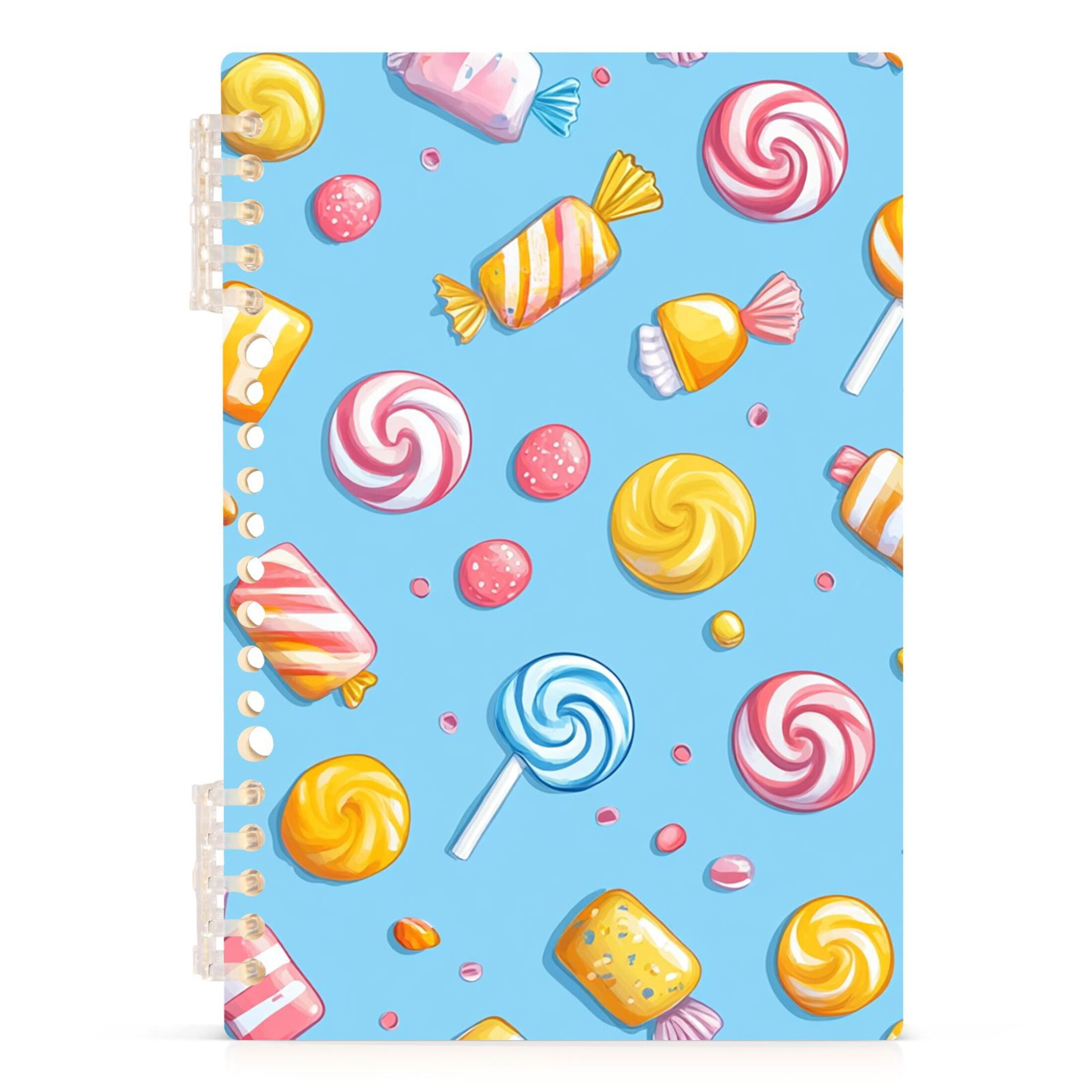 Ckdifva Many Candies A5 Ring Binder Notebook Journey Note Diary College ...