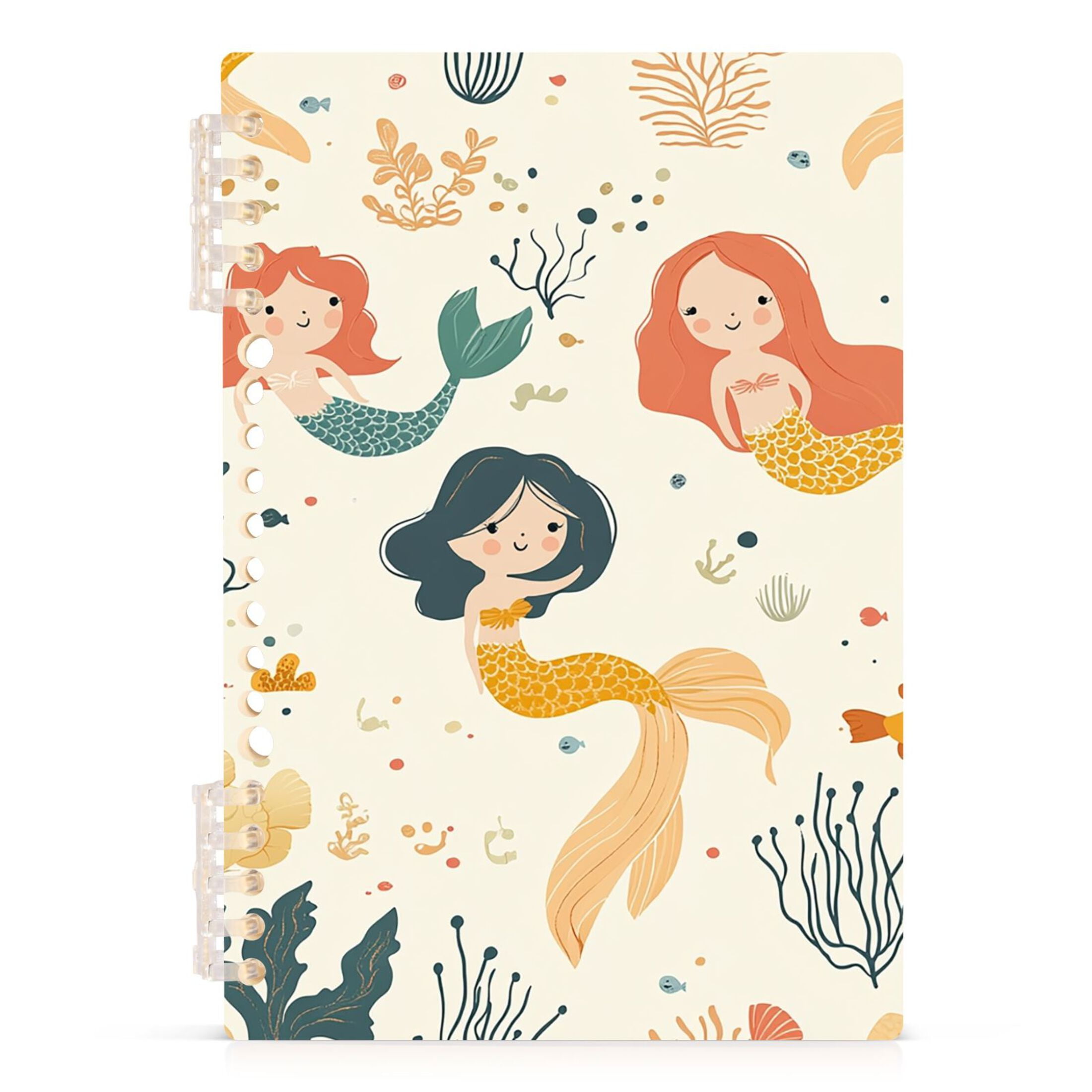 Ckdifva Mermaids Cartoon A5 Ring Binder Notebook Journey Note Diary ...