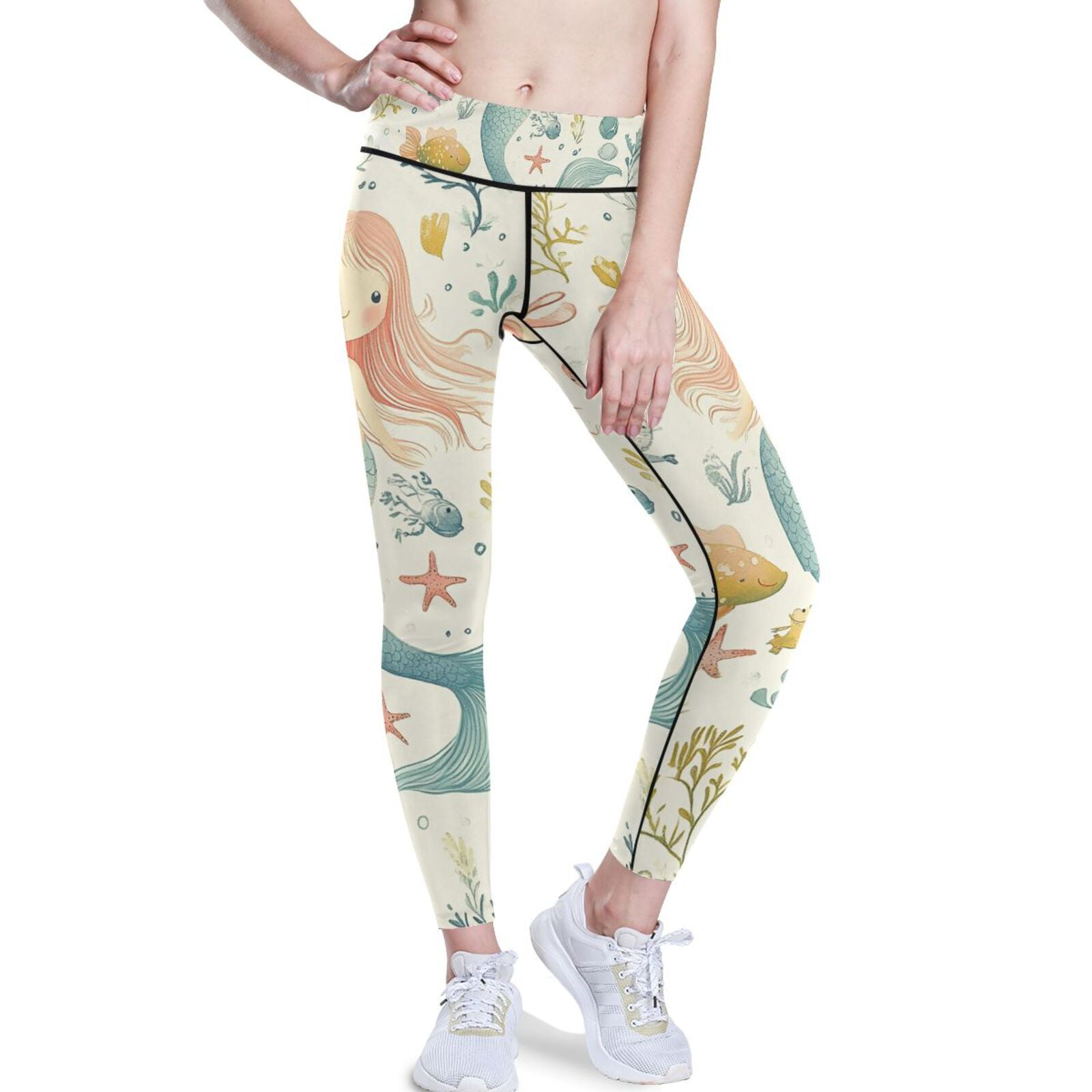 Ckdifva Mermaids Seaweed Yoga Pants with Pockets for Women Workout ...