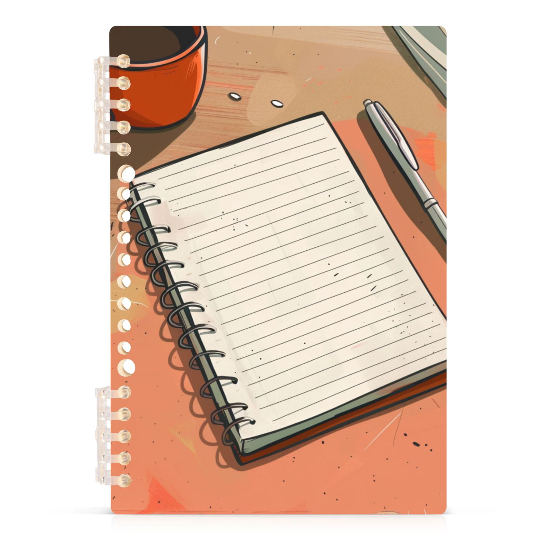 Ckdifva Notebook Coffee A5 Ring Binder Notebook Journey Note Diary ...