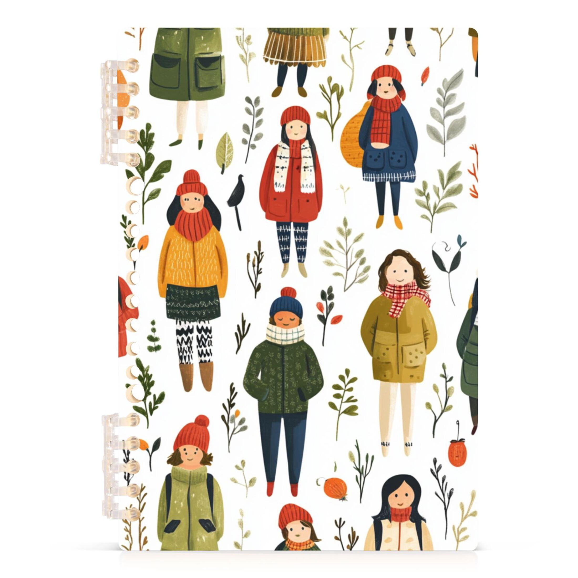 Ckdifva People Outfits Leaves A5 Ring Binder Notebook Journey Note ...