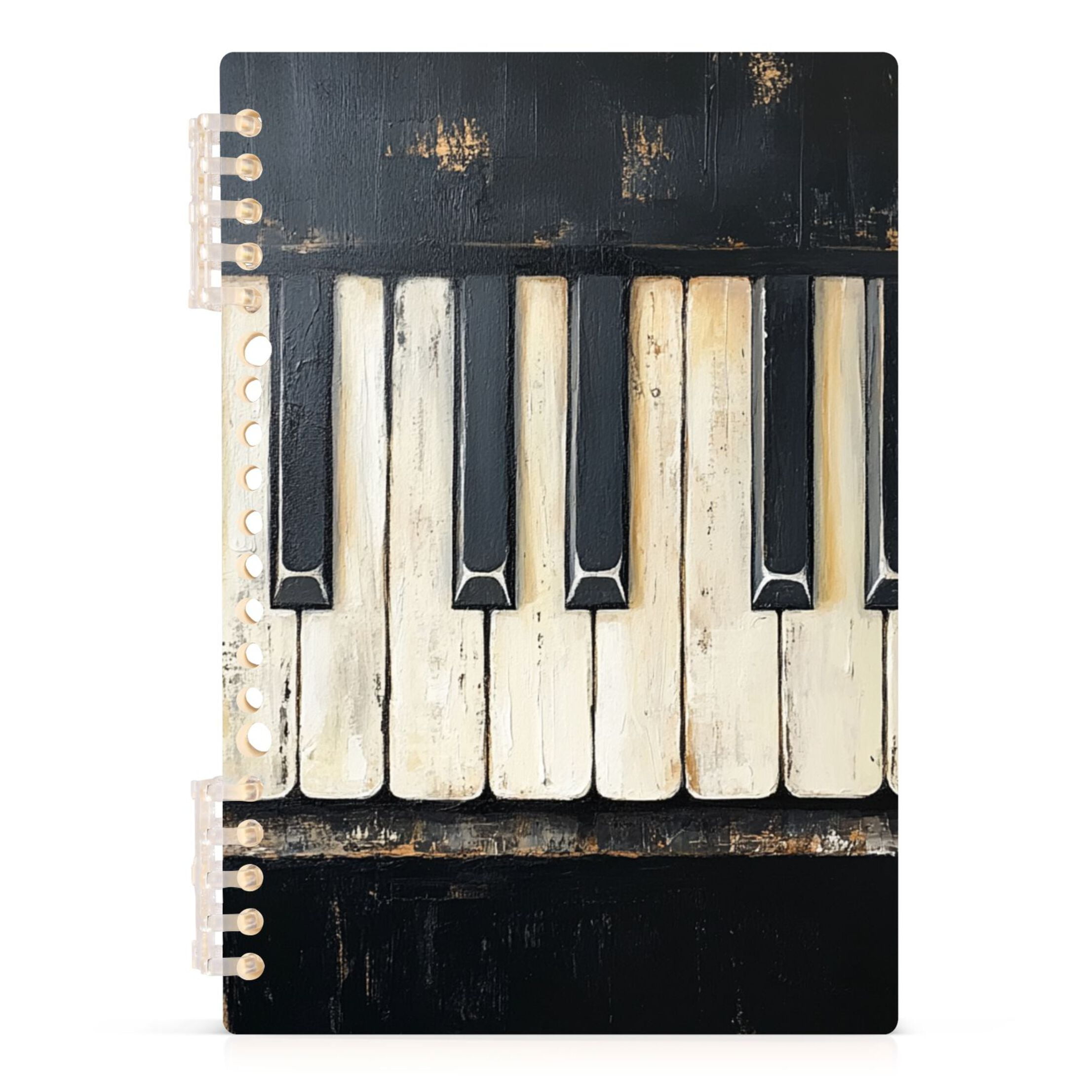 Ckdifva Piano Keys Painting A5 Ring Binder Notebook Journey Note Diary ...