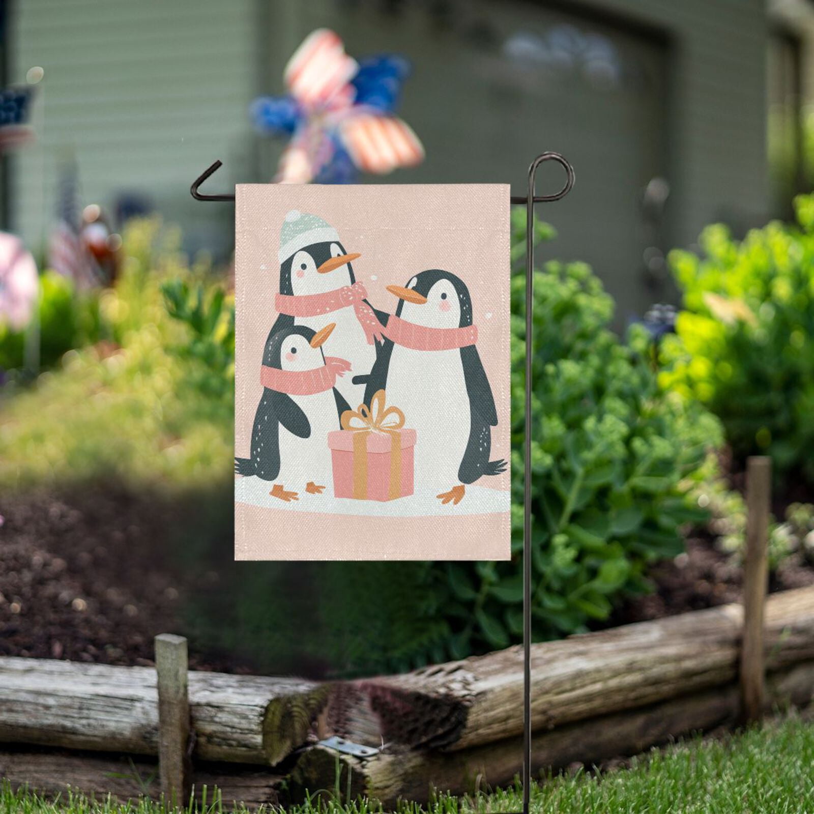 Ckdifva Pink Penguins Gift Garden Flag 28 x 40 Inch Vertical Double ...