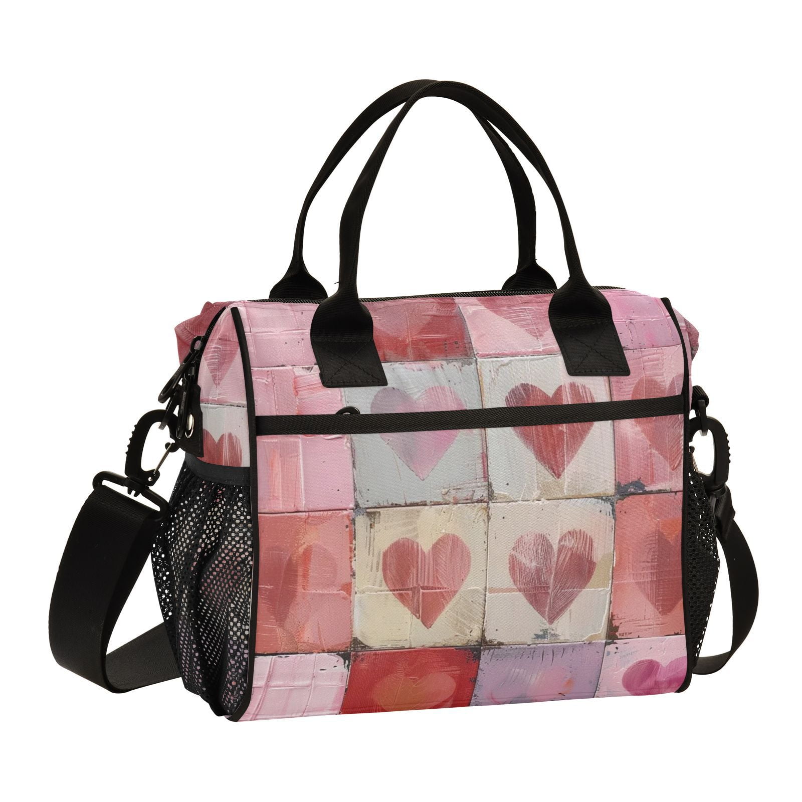 Ckdifva Pretty Pink Hearts Cooler Bag Cooler Cooling Tote Lunch Bag ...