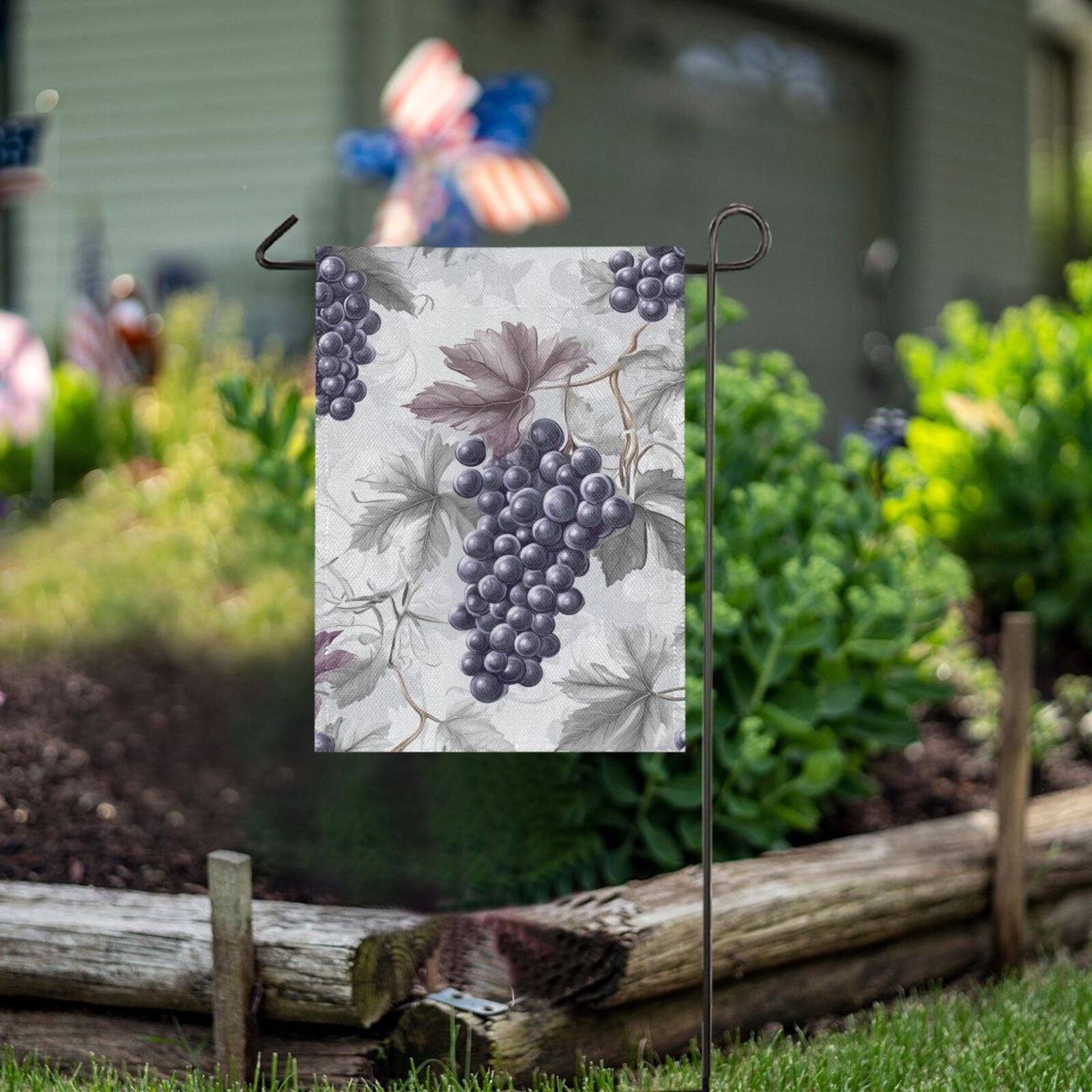 Ckdifva Purple Grapes Leaves Garden Flag 28 x 40 Inch Vertical Double ...