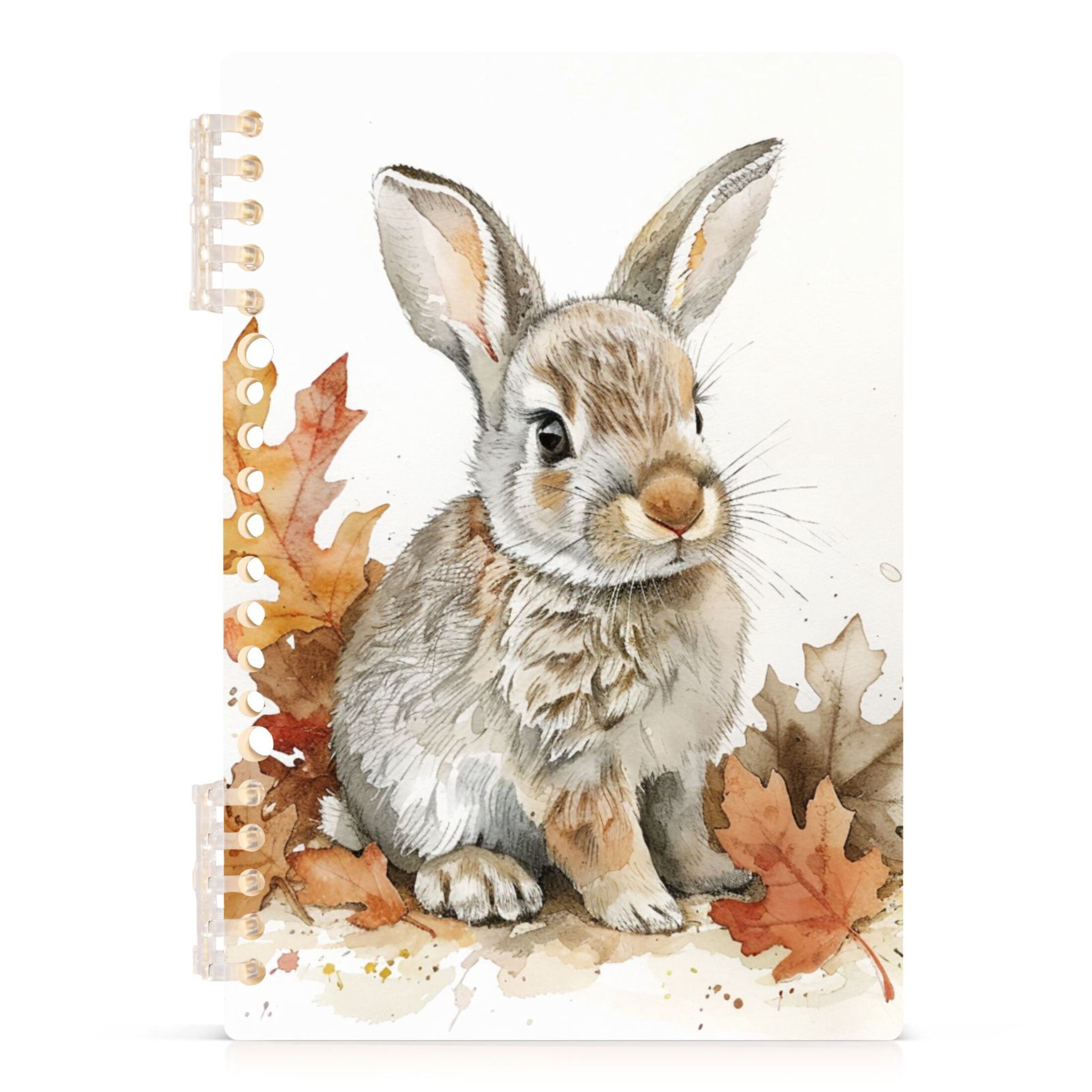 Ckdifva Rabbit and Leaves A5 Ring Binder Notebook Journey Note Diary ...