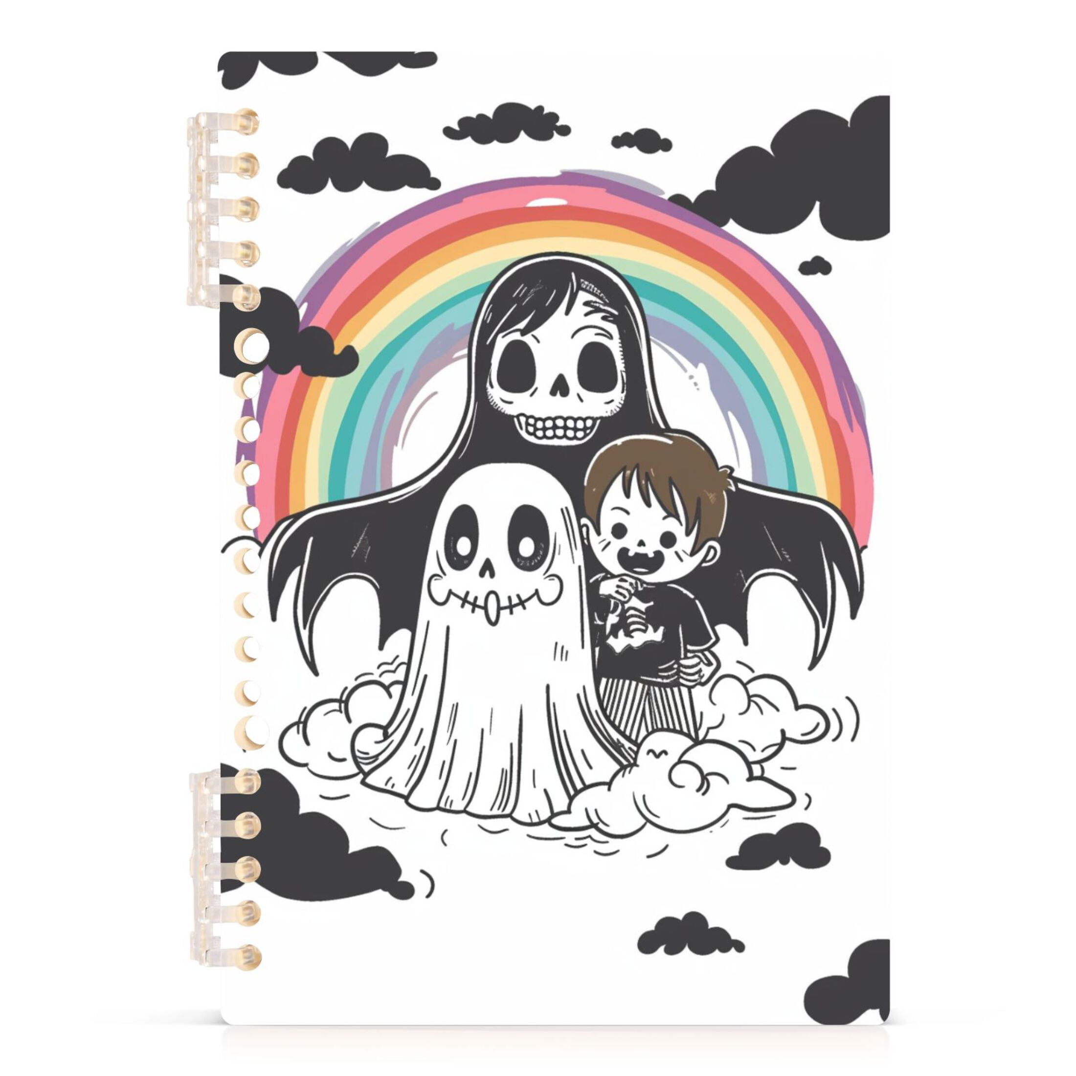 Ckdifva Rainbow Gost A5 Ring Binder Notebook Journey Note Diary College ...