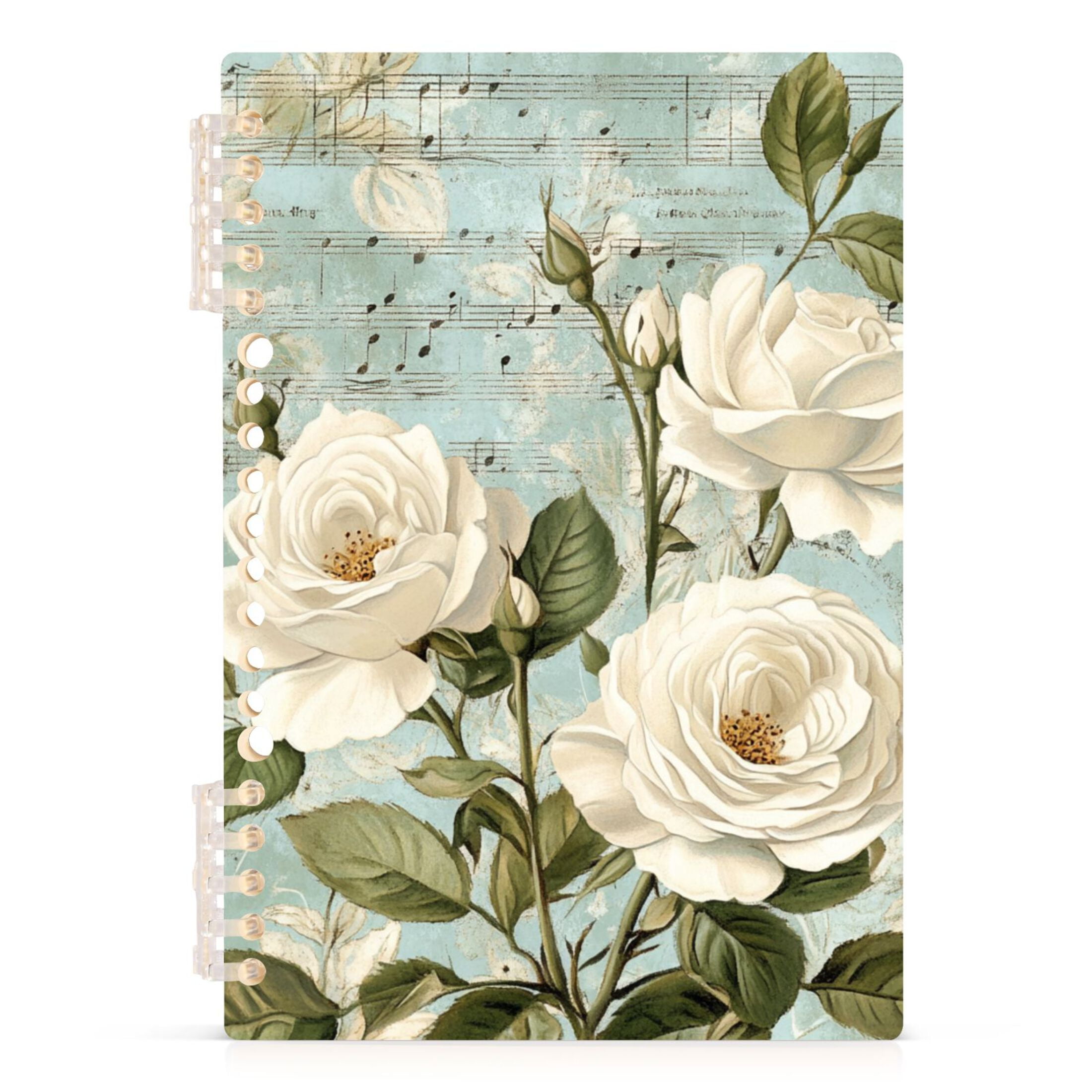 Ckdifva Rose Music Notes A5 Ring Binder Notebook Journey Note Diary ...