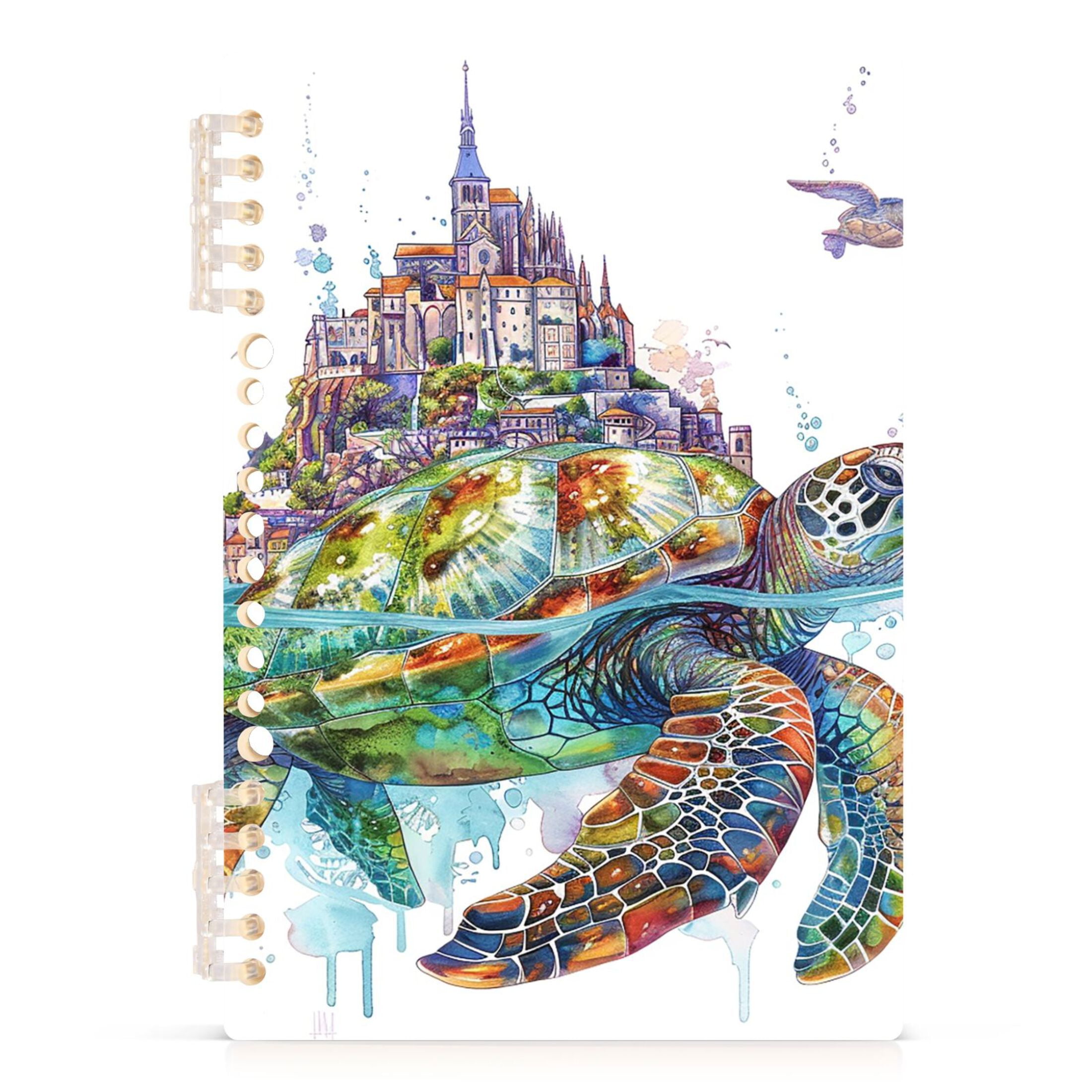 Ckdifva Sea Turtle City A5 Ring Binder Notebook Journey Note Diary ...