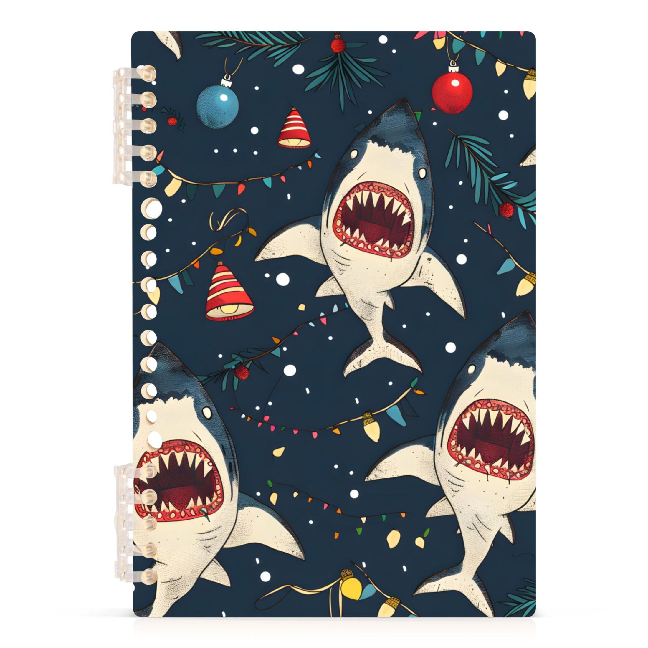 Ckdifva Sharks A5 Ring Binder Notebook Journey Note Diary College Ruled ...