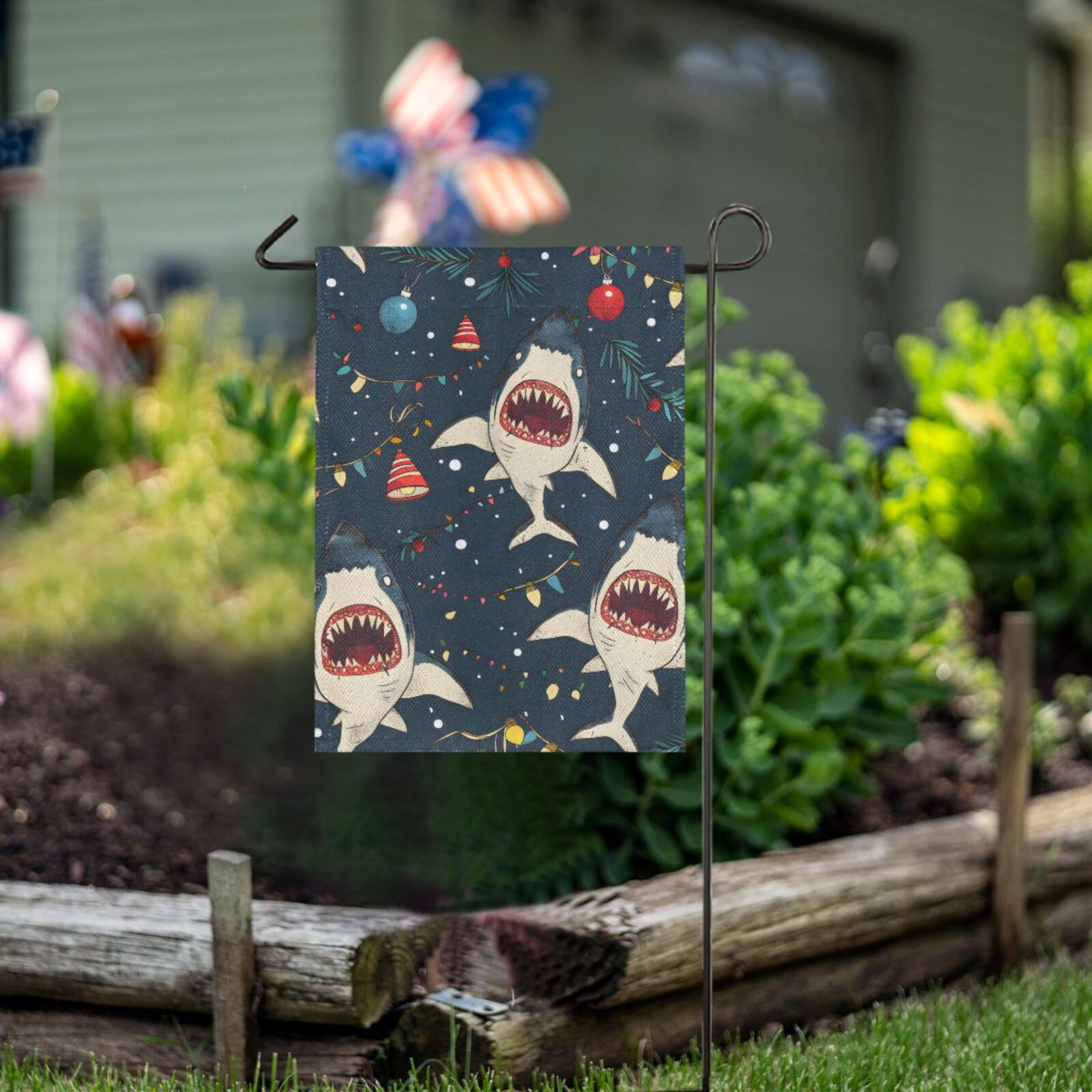 Ckdifva Sharks Garden Flag 28 x 40 Inch Vertical Double Sided for Yard ...