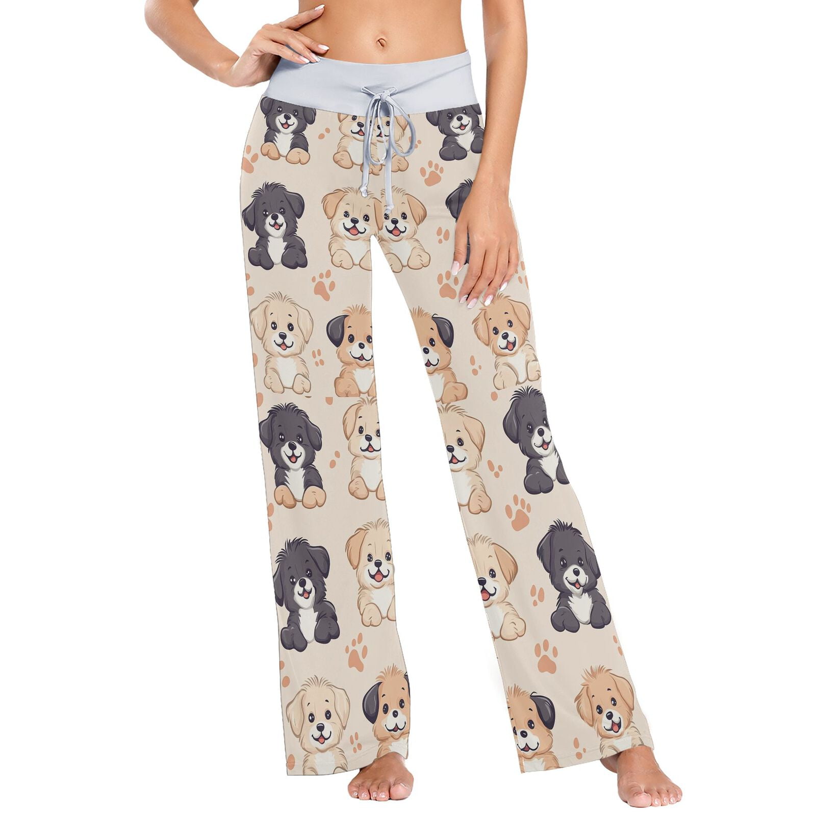 Ckdifva Smile Puppys Dogs Womens Sleep Pajama Pants Waistband Lounge ...