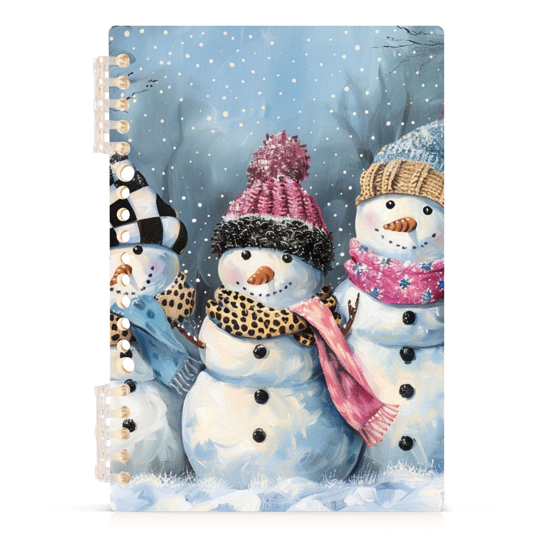 Ckdifva Snowmen Scarf A5 Ring Binder Notebook Journey Note Diary ...