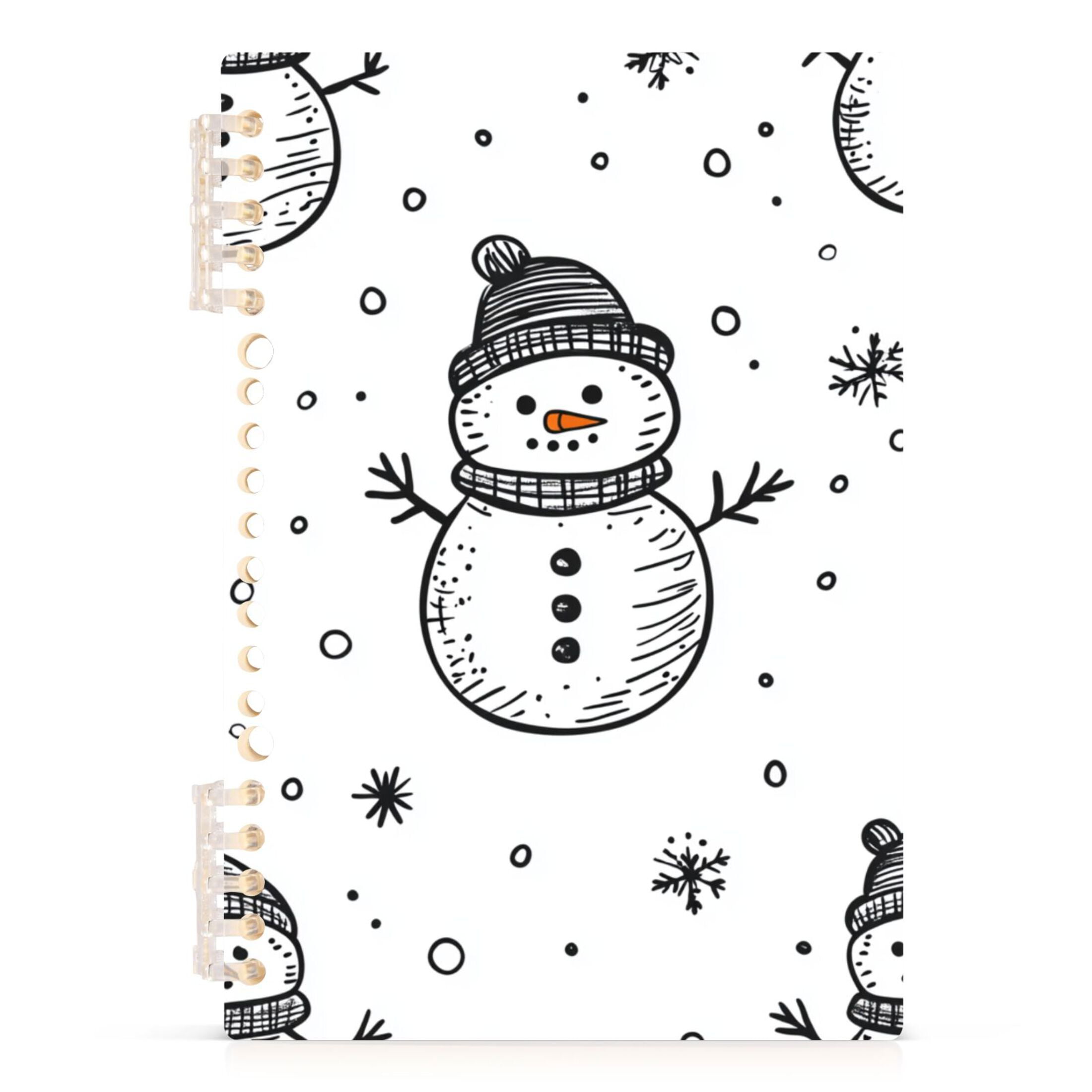 Ckdifva Stick Figure Snowman A5 Ring Binder Notebook Journey Note Diary ...