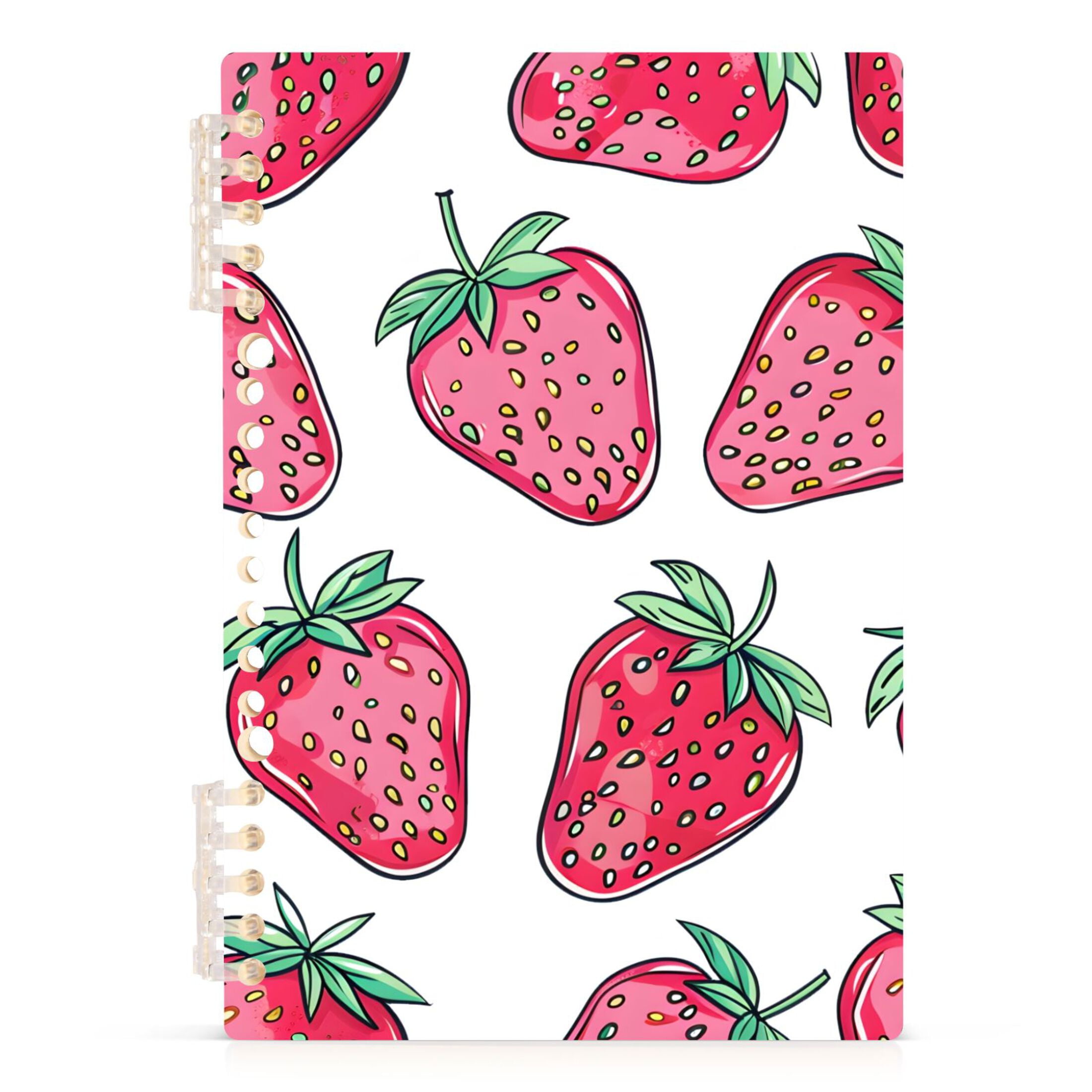 Ckdifva Strawberries A5 Ring Binder Notebook Journey Note Diary College ...