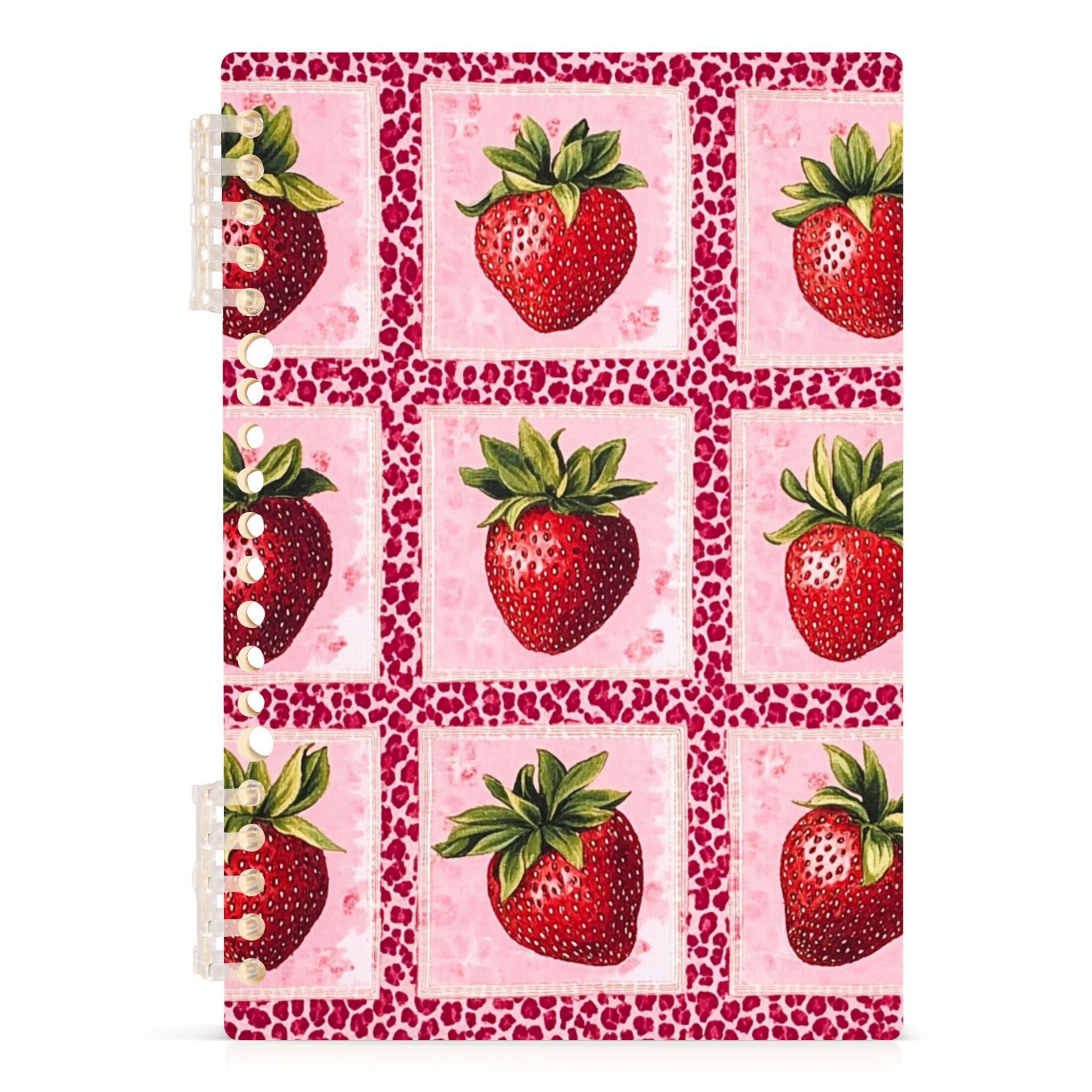 Ckdifva Strawberrys and Lattice A5 Ring Binder Notebook Journey Note ...