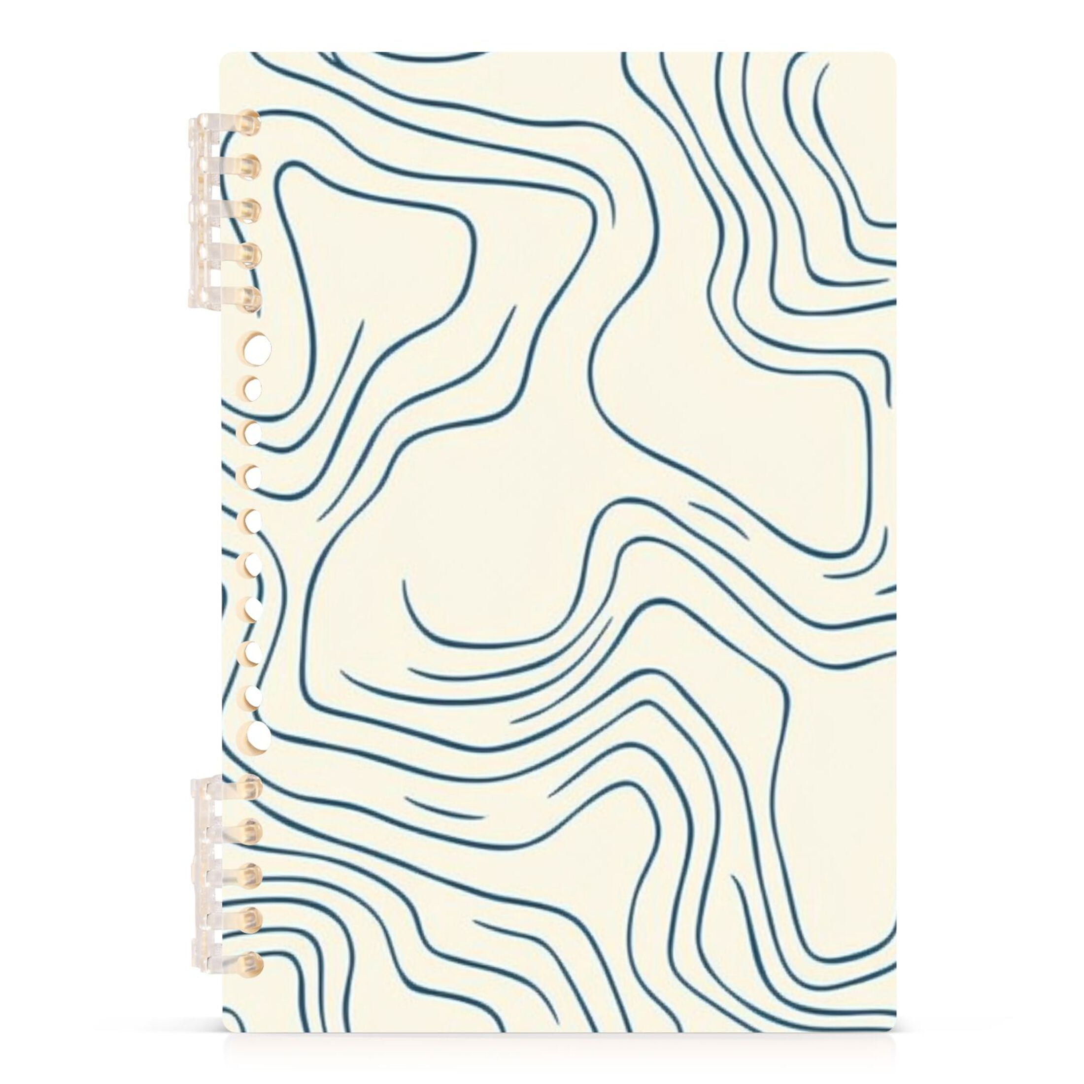 Ckdifva Topographic Map Blue Lines A5 Ring Binder Notebook Journey Note ...