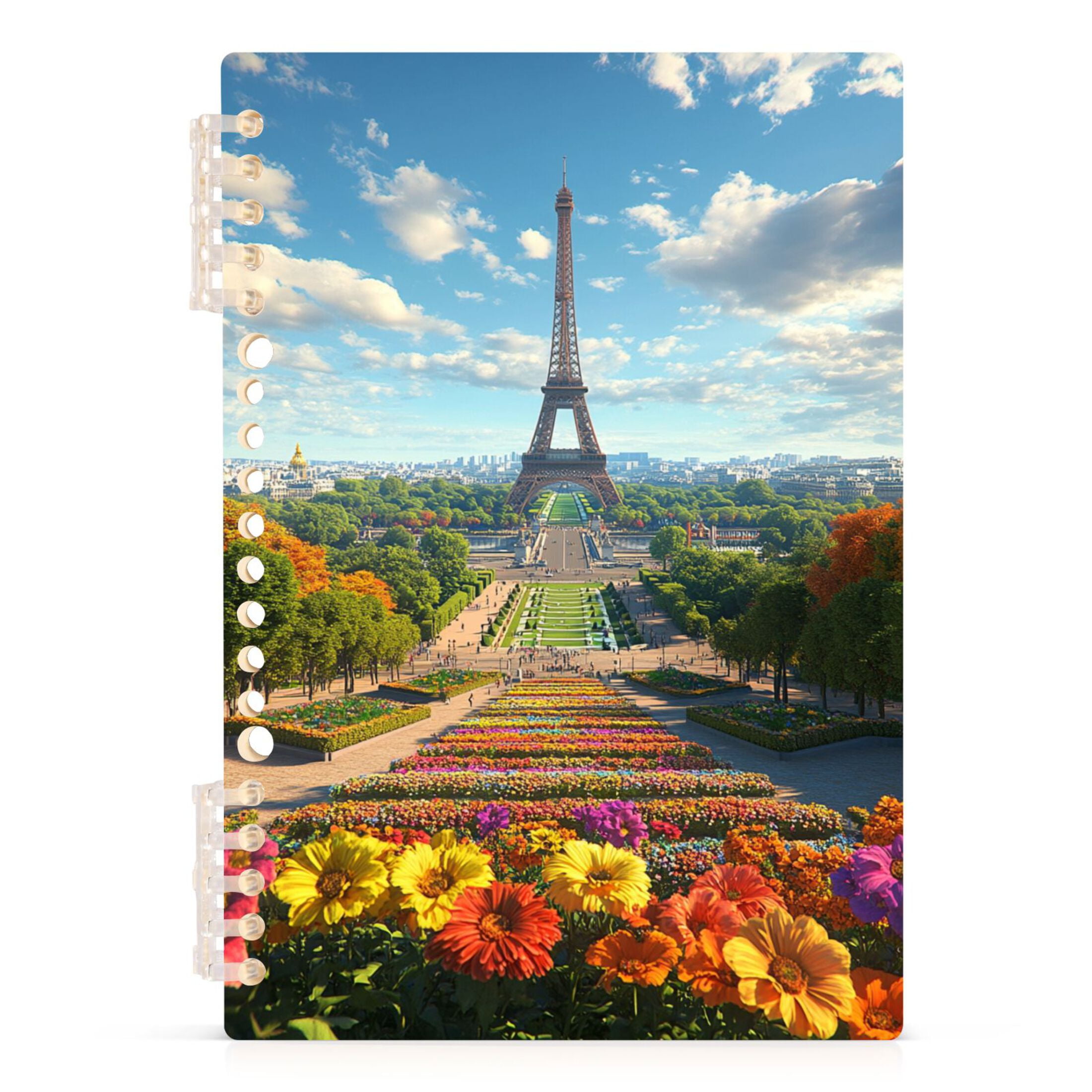 Ckdifva Tower and Trees Flowers A5 Ring Binder Notebook Journey Note ...